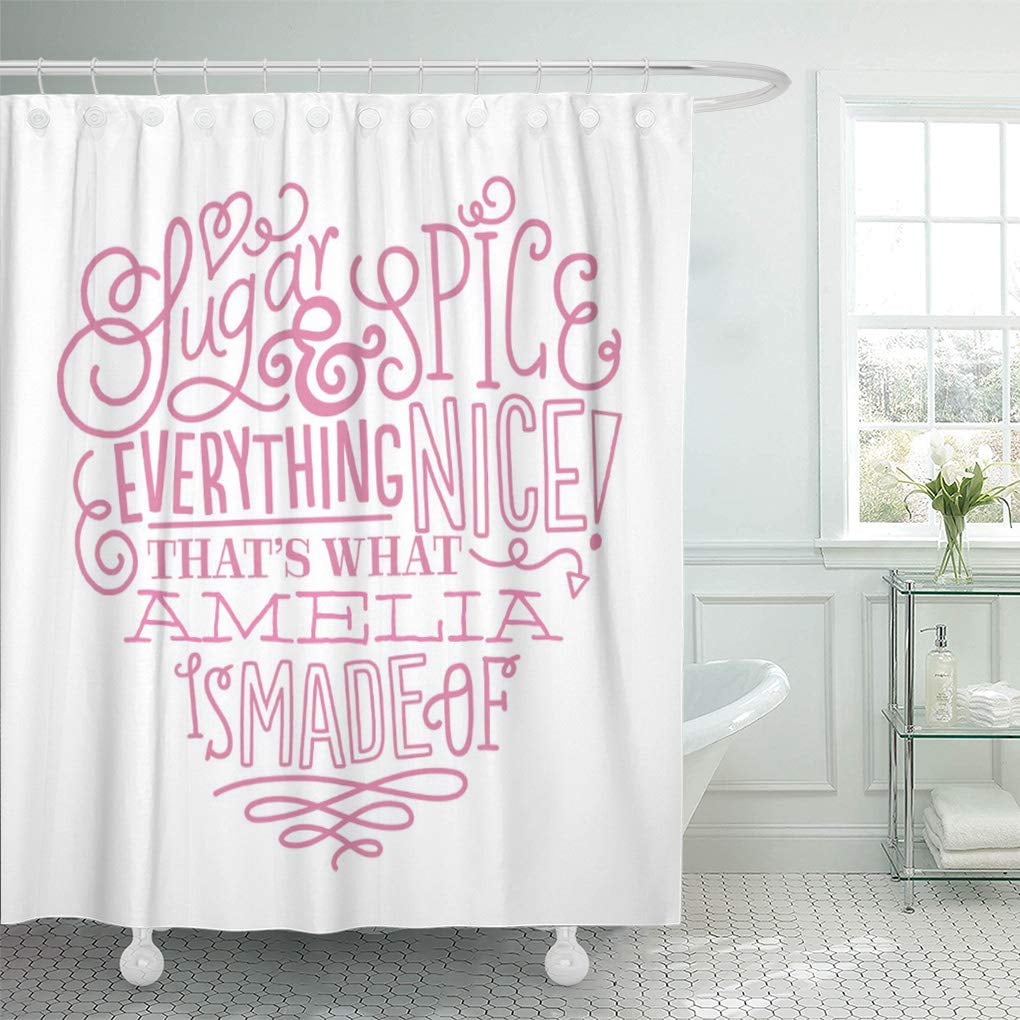 CYNLON Childrens Sugar Spice Child Nursery Little Girl Poem Bathroom ...