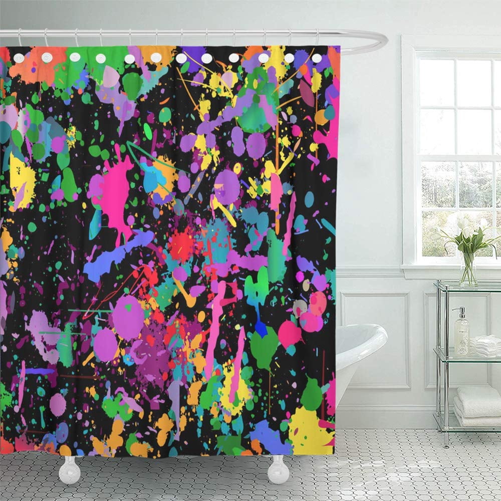 CYNLON Colorful Splatter Abstract Color Splash Watercolor No Paint ...