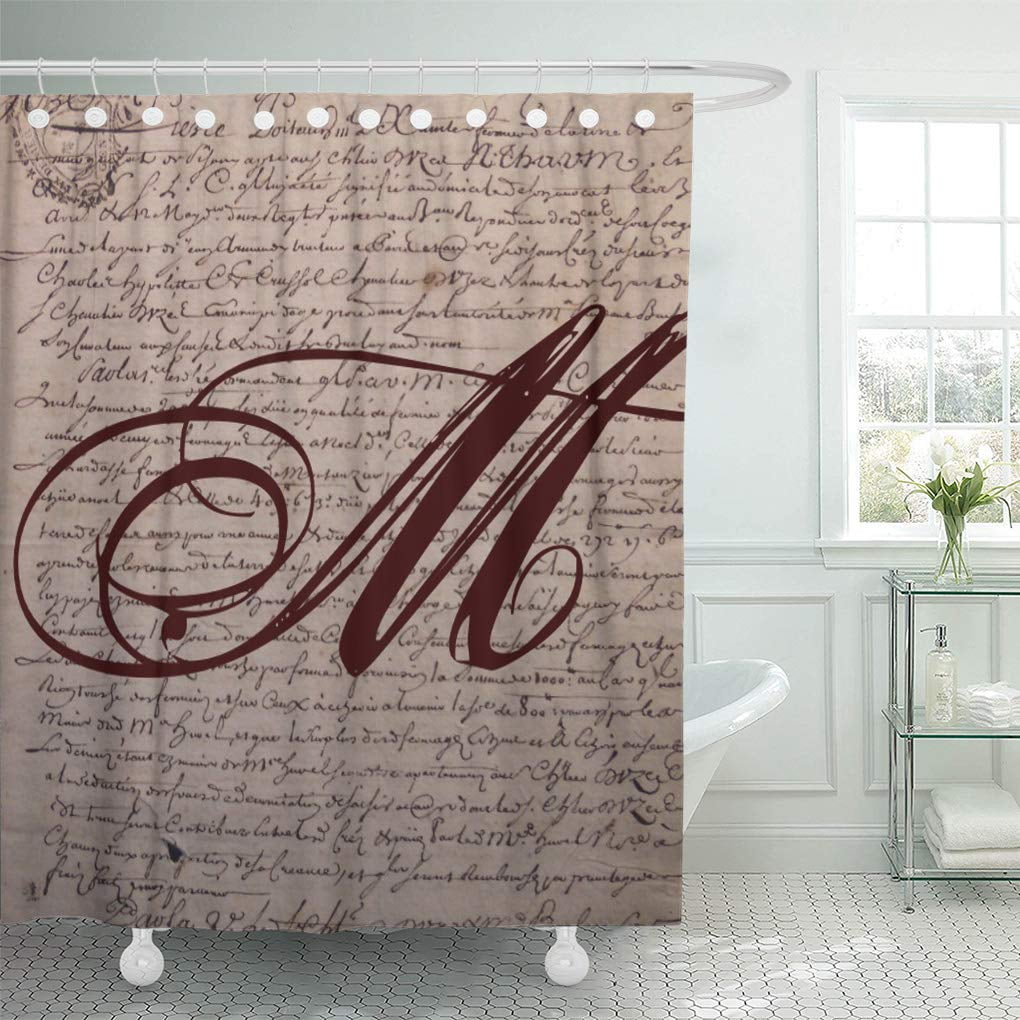 CYNLON Document French Writing Monogram Vintage Initial Words Script ...