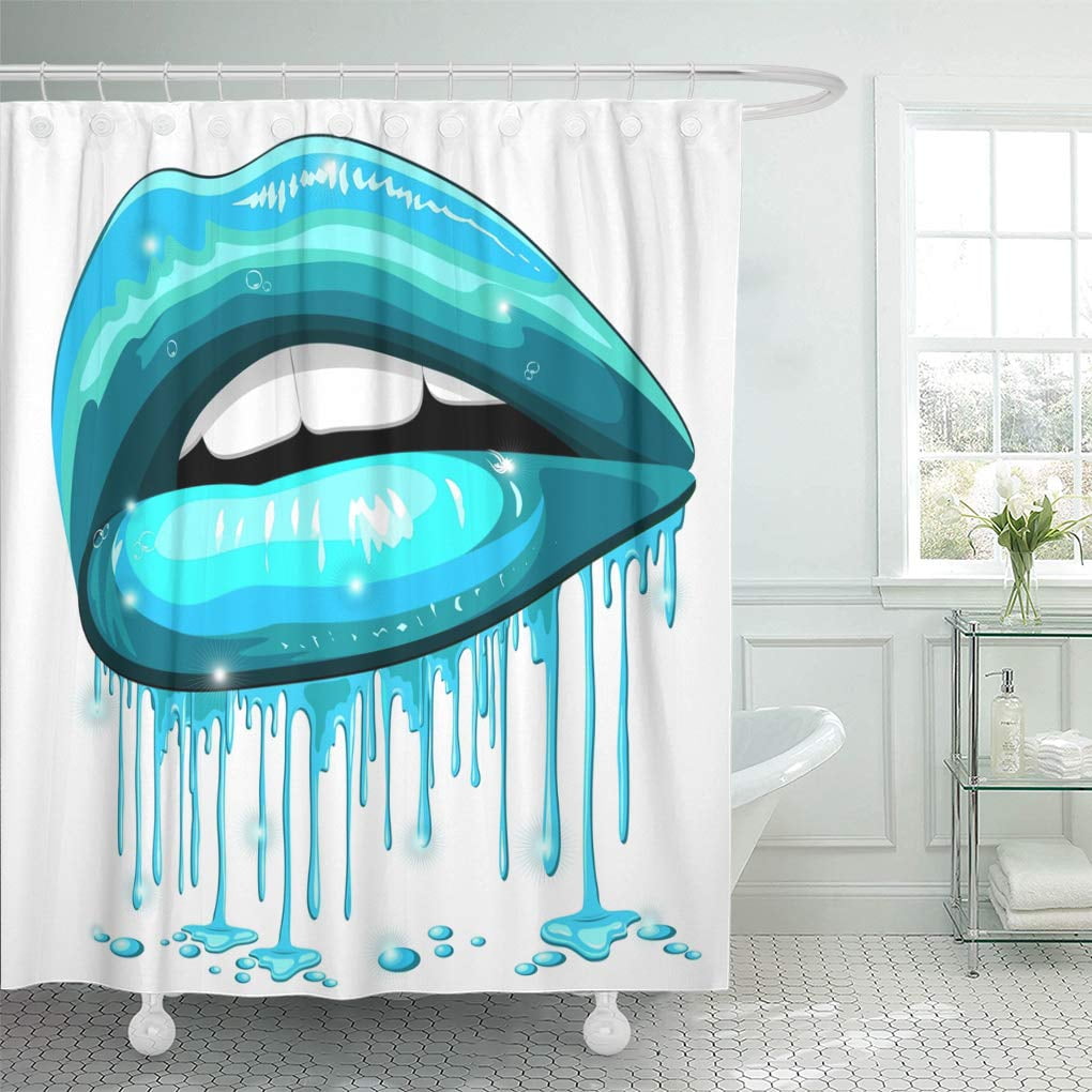 CYNLON Dripping Lips Aqua Color Water Lipstick Teal Woman Background ...