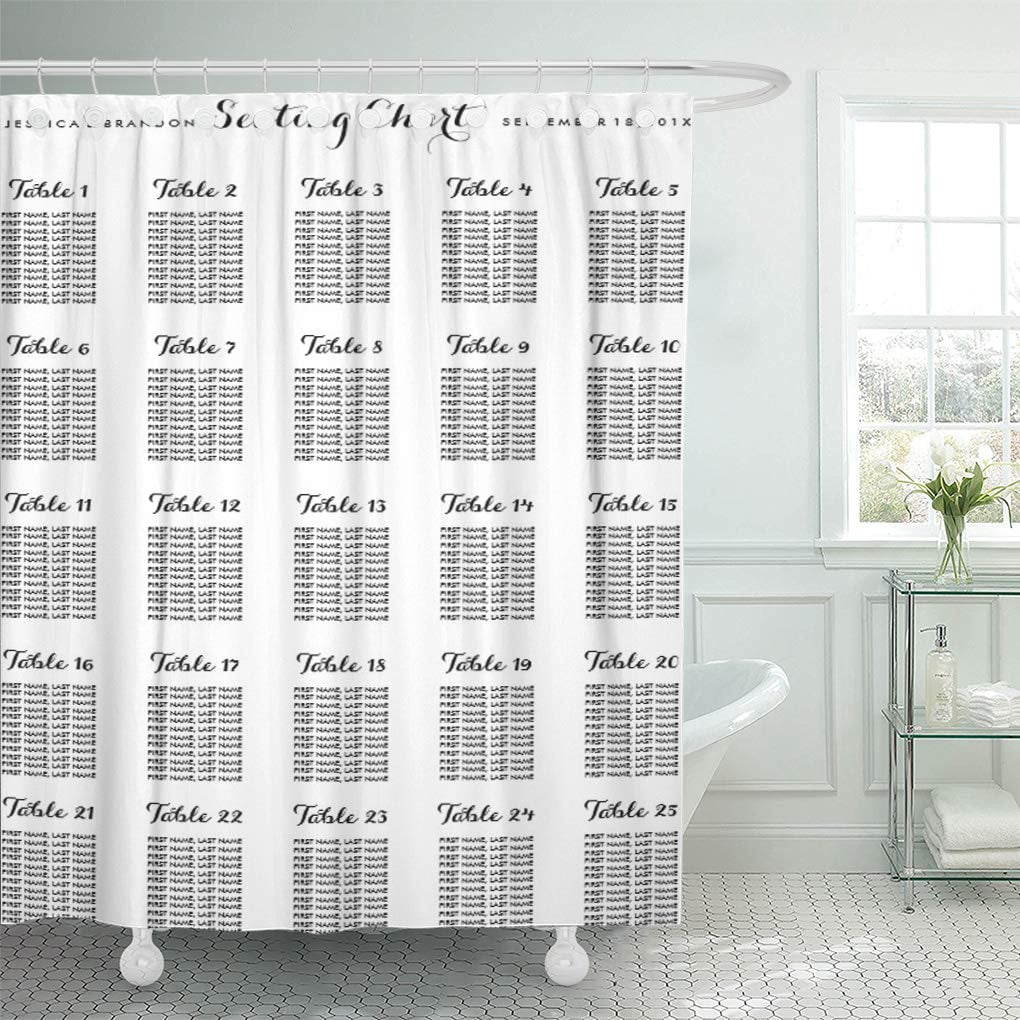 CYNLON Event Table Large Wedding Seating Chart by Black White Bathroom ...