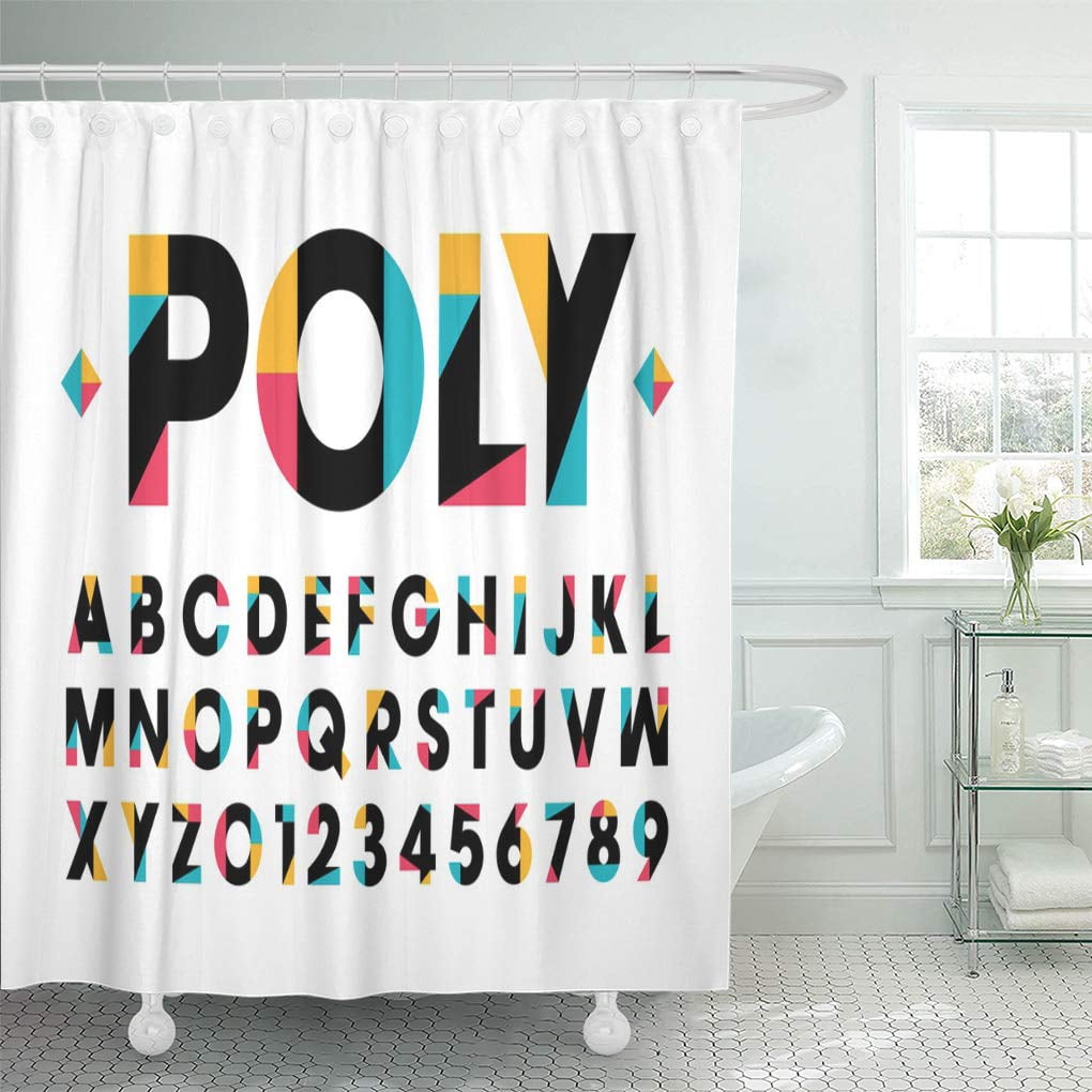 CYNLON Fun Green Color of Modern Colorful and Alphabet Typo Bathroom ...