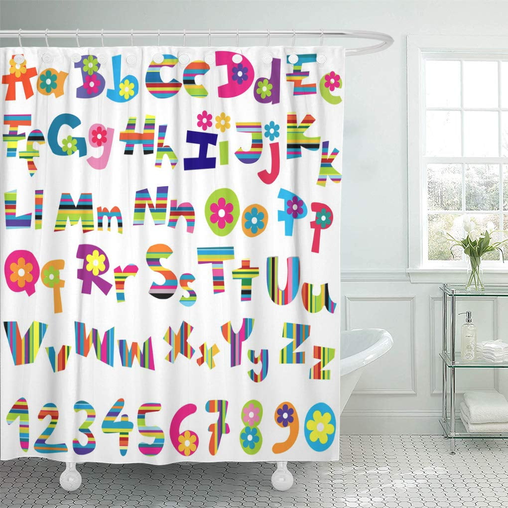 CYNLON Fun Illustration of Alphabet Set and Numbers on White Background ...