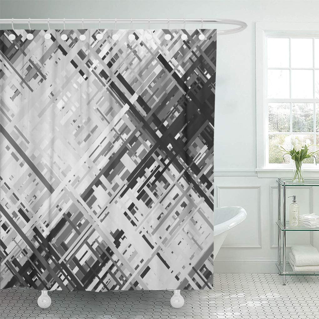 CYNLON Glitch Distortion Effect Abstract Random Black and White Grey ...