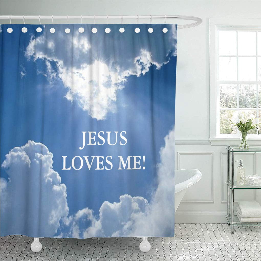 CYNLON God Loves Me Lord Savior Heaven Angels Bathroom Decor Bath ...