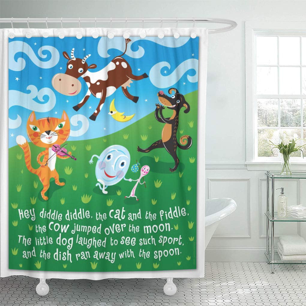 CYNLON Nursery Hey Diddle Rhymes Cat Fiddle Kids Childrens Educational ...