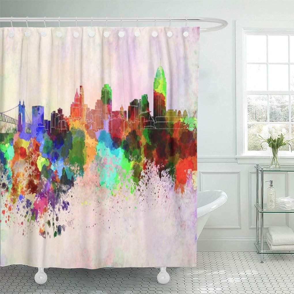 CYNLON Ohio Cincinnati Skyline in Watercolor United States North ...