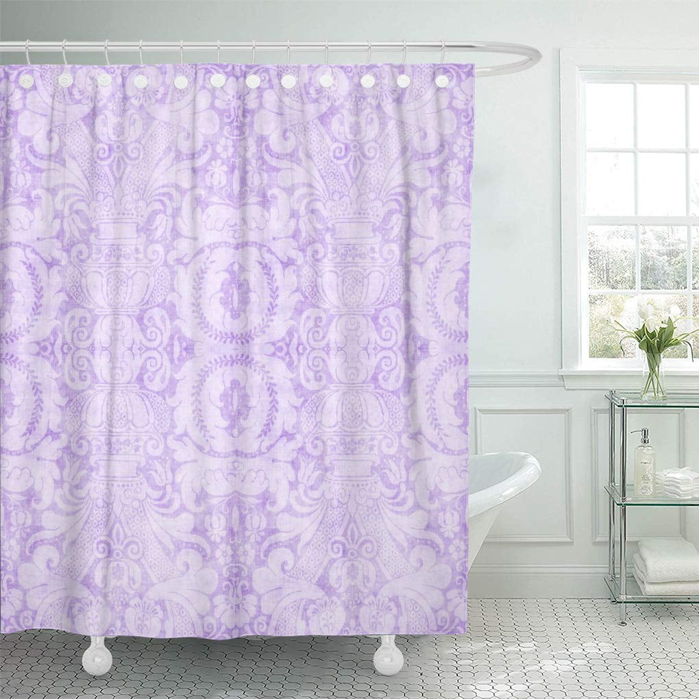 CYNLON Pink Lilac Vintage Pastel Purple Floral Damask Flower Lavender ...