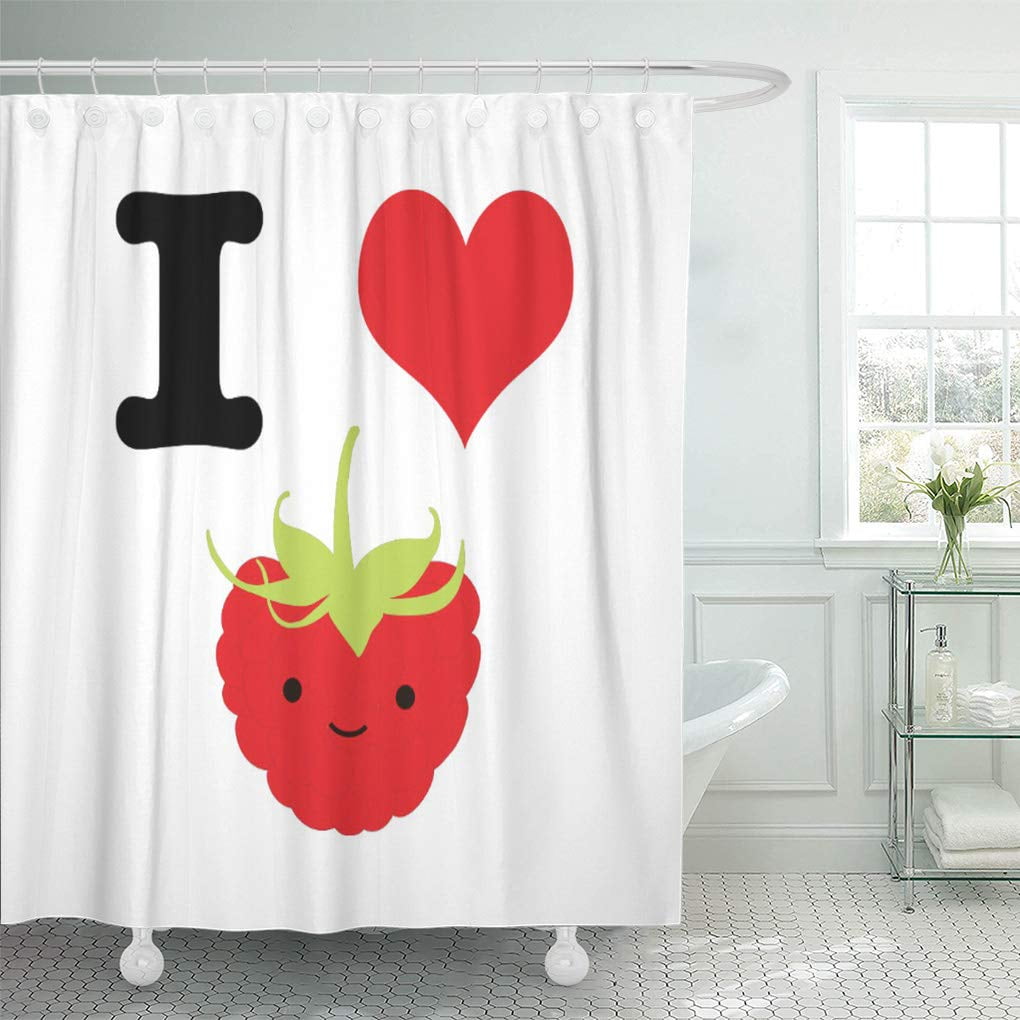 CYNLON Red Raspberries I Heart Raspberry Love Cute Kawaii Fruit ...