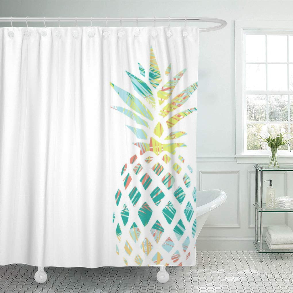 CYNLON Scatter Tropical Pineapple Palm Beach Leaf Bathroom Decor Bath ...