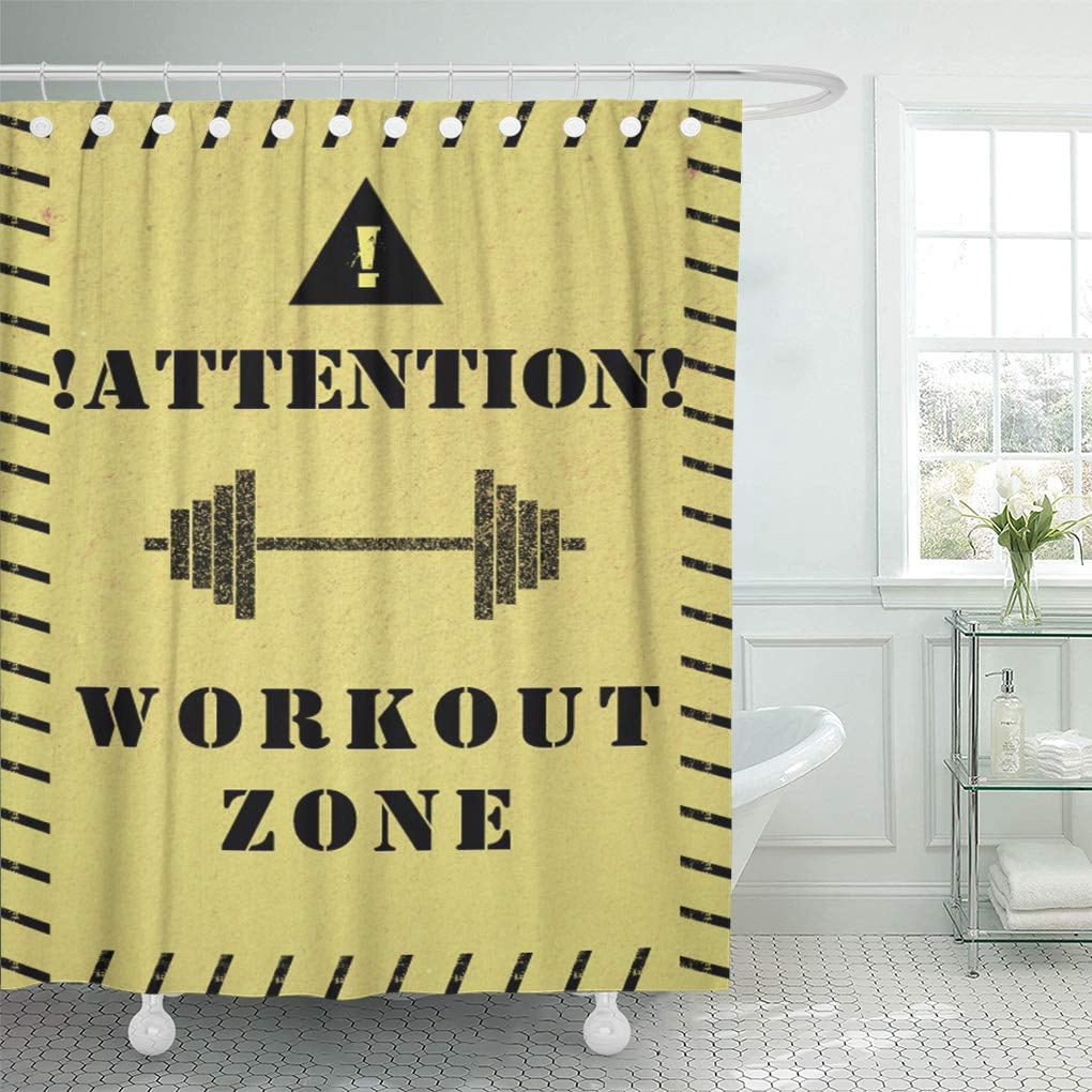 CYNLON Sign Attention Workout Zone Gym Funny Fitness Weightlifting ...