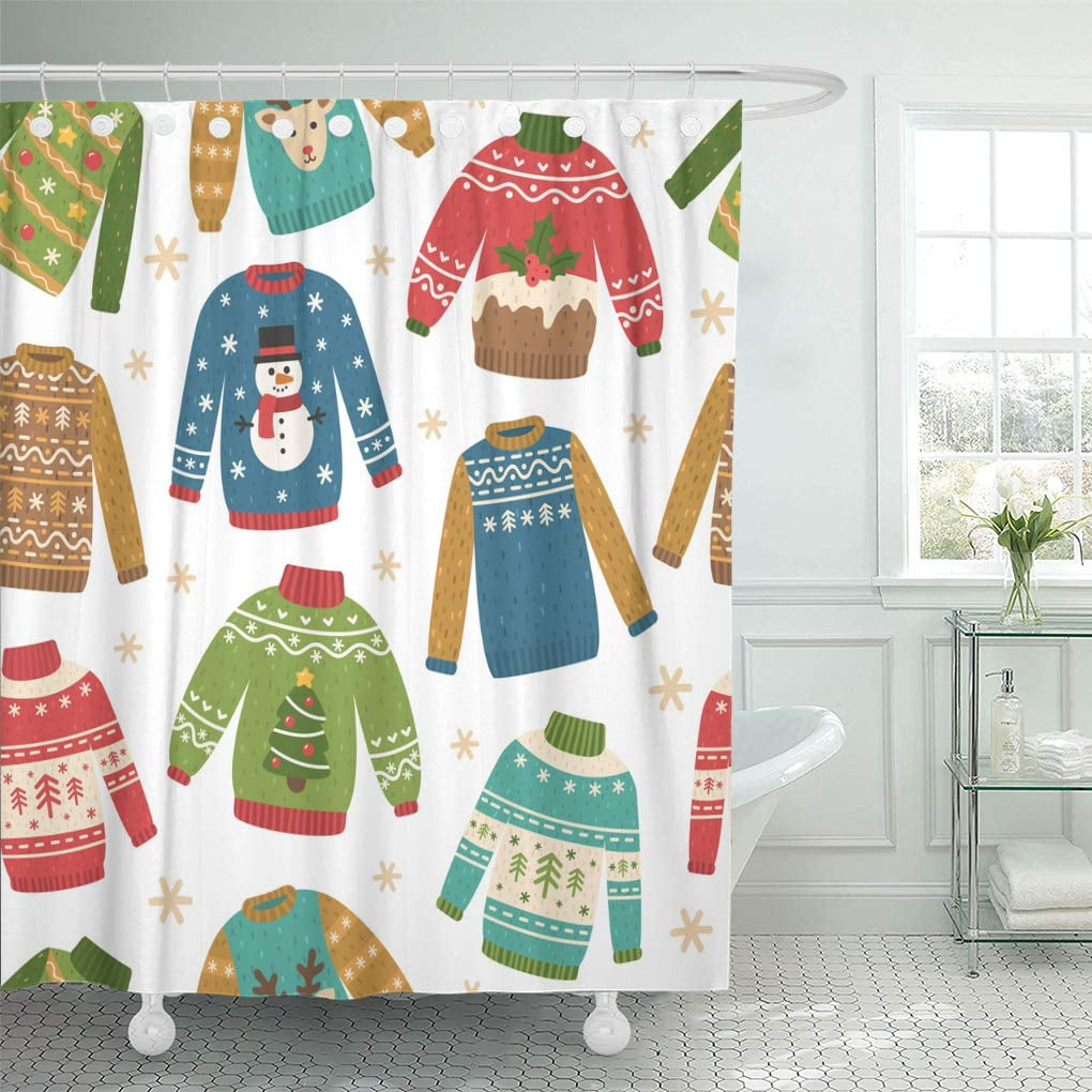 CYNLON Tacky Green Grandmother Cute Ugly Christmas Sweaters Red Jumper ...