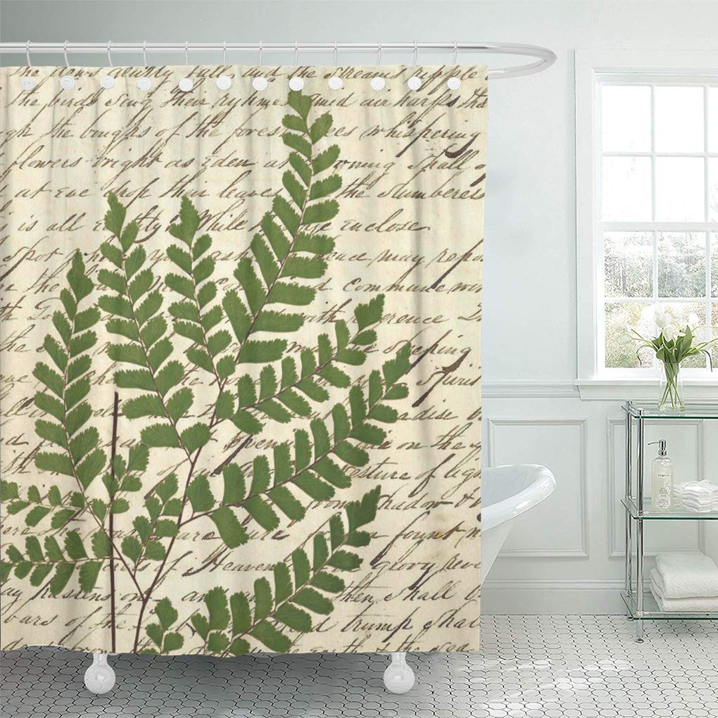 CYNLON Vintage Fern on Script Botanical Writing Farmhouse Cottage ...