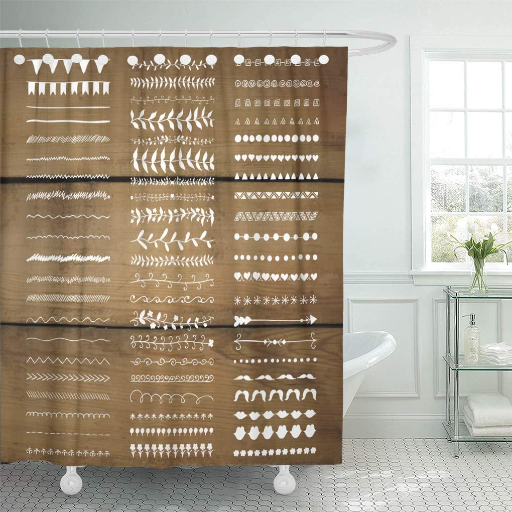 CYNLON White Doodle Line Borders Rustic Florals Dividers Arrows Swirls ...