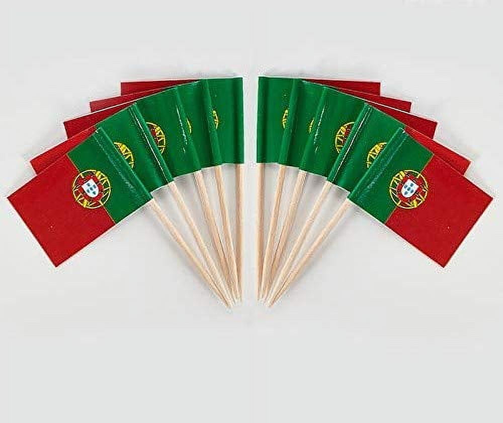 CYPS 100 Pcs Portugal Flag Portuguese Toothpick Flags, Small Mini Stick ...