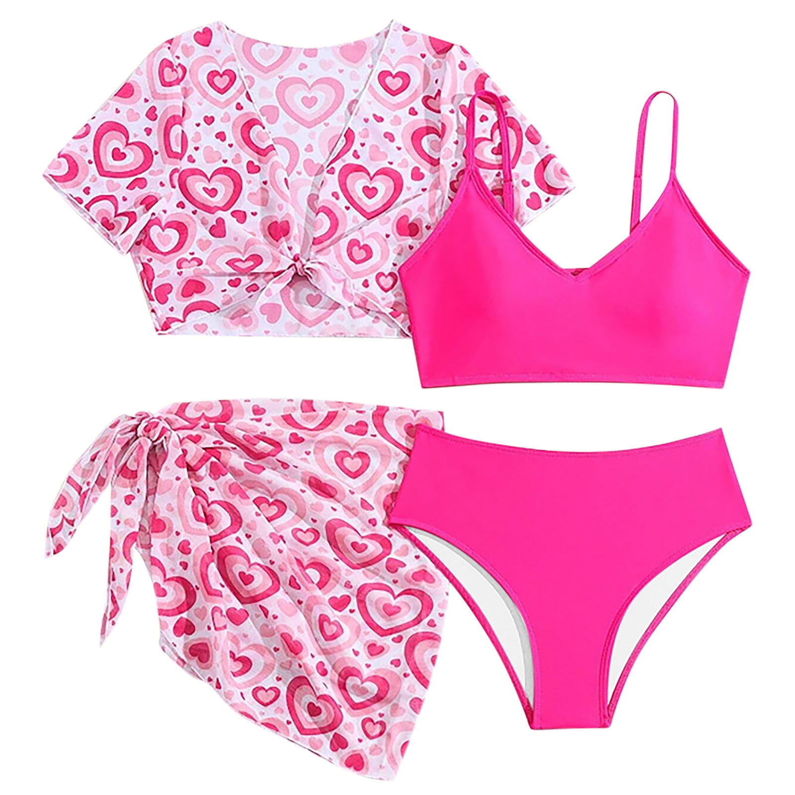 CYRBOKO Bikinis Swim Set for Girls, Summer 4 Pieces Swimming Pool ...