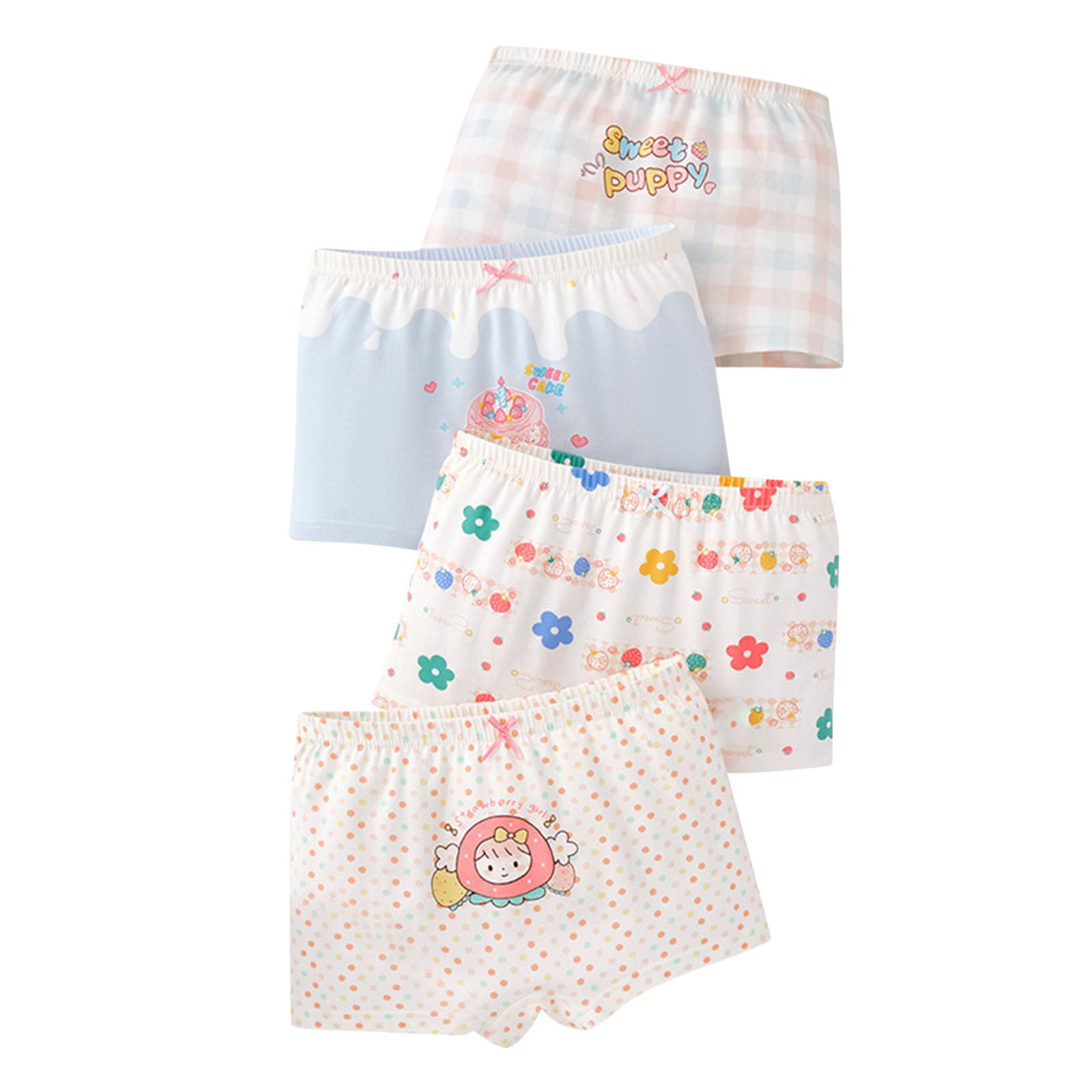 CYRBOKO Boxers for Girls, 4 Pieces Cotton Elastic Waist Underwear for ...