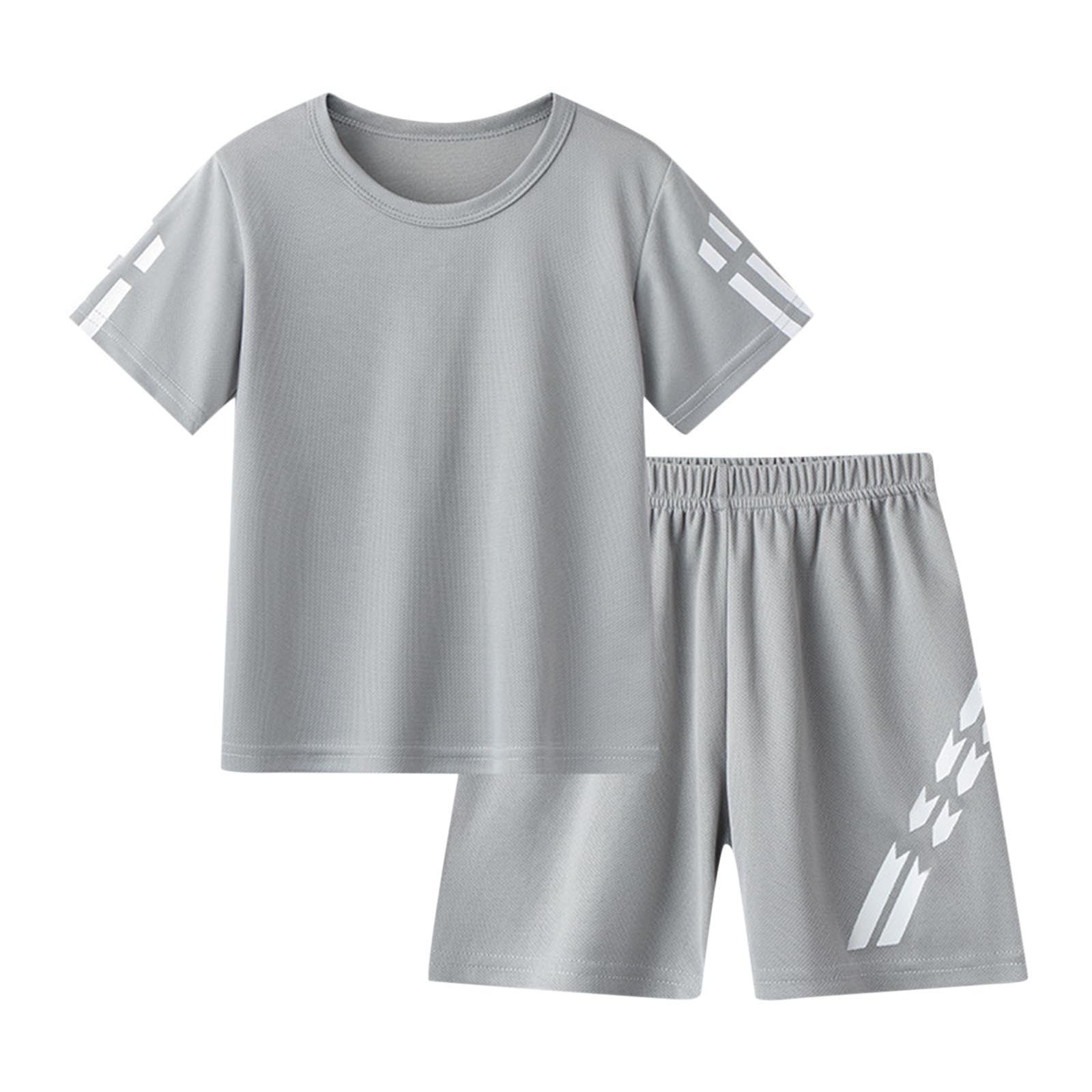 Cethrio Boys Athletic Outfit Sets, Cotton Summer Short Sleeve Casual ...
