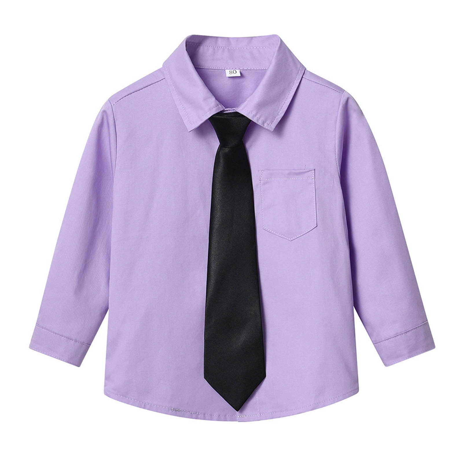 CYRBOKO Boys Button Down Shirts with Tie, Formal Long Sleeve Back to ...
