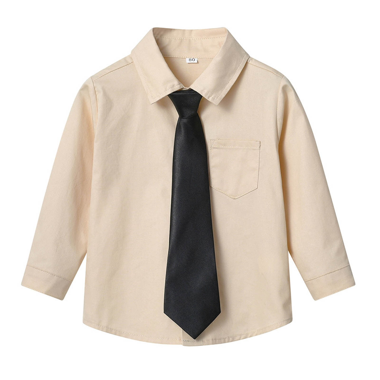 CYRBOKO Boys Button Down Shirts with Tie, Long Sleeve Gentleman Back to ...