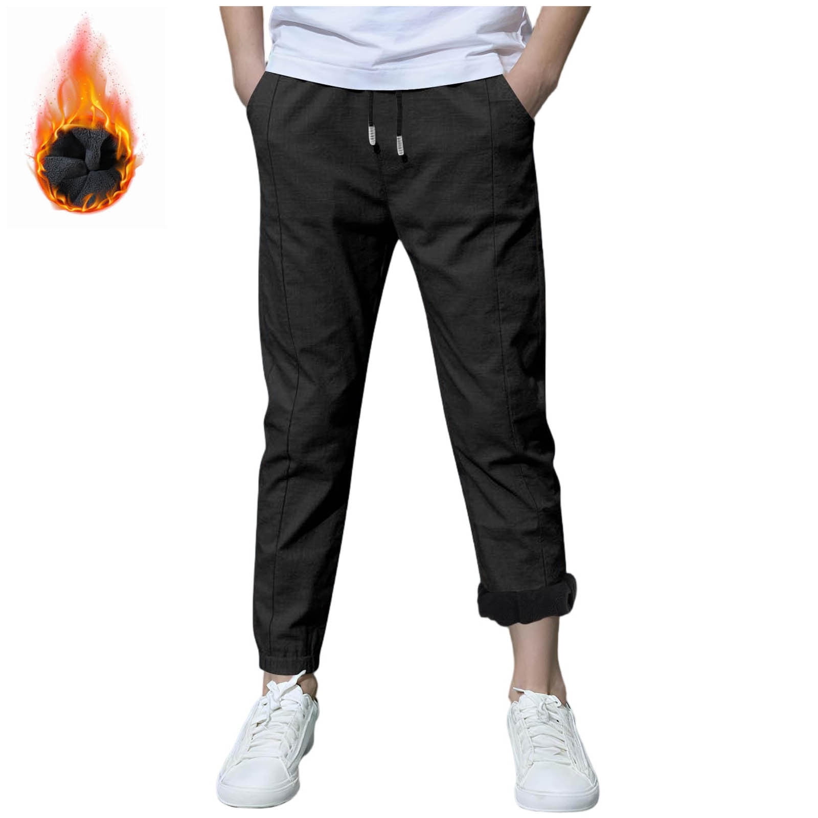 CYRBOKO Boys Sweatpants, Drawstring Fleece-lined Elastic Waist Casual ...