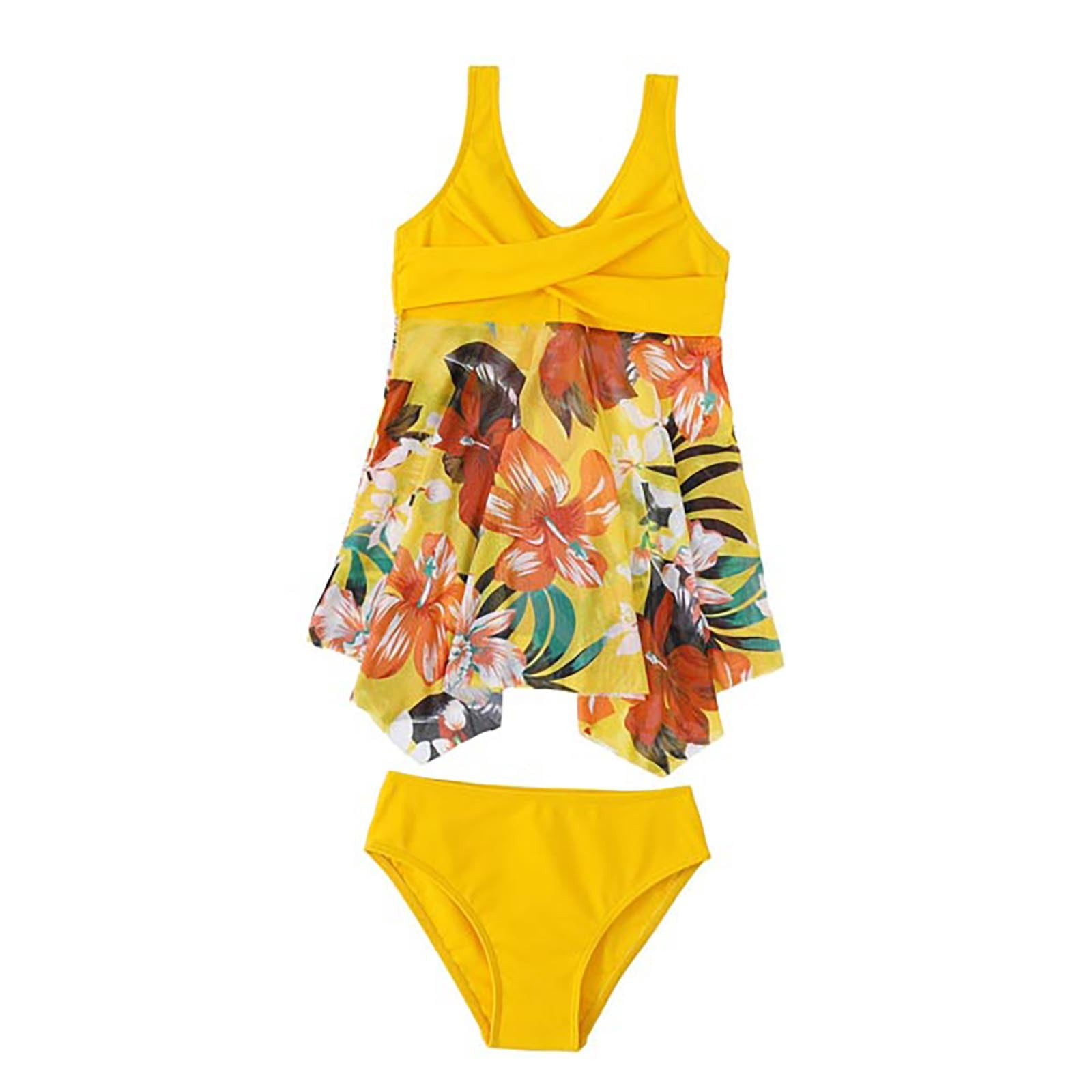 CYRBOKO Girl's Tankini Swimsuit Sets, Quick-dry Summer Two Pieces ...