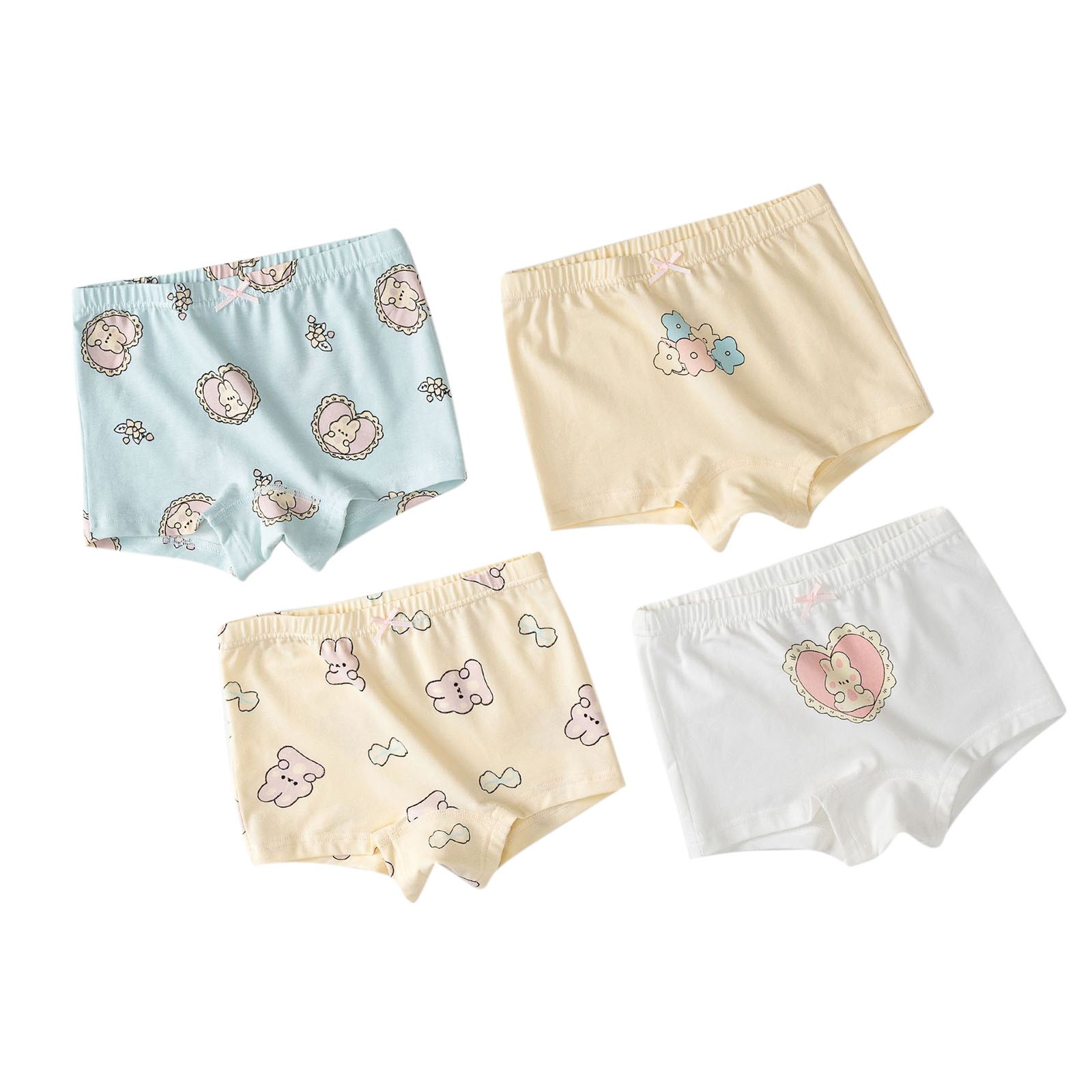 CYRBOKO Girls Boxers, Cotton Elastic Waist Stretchy 4-pack Girls ...