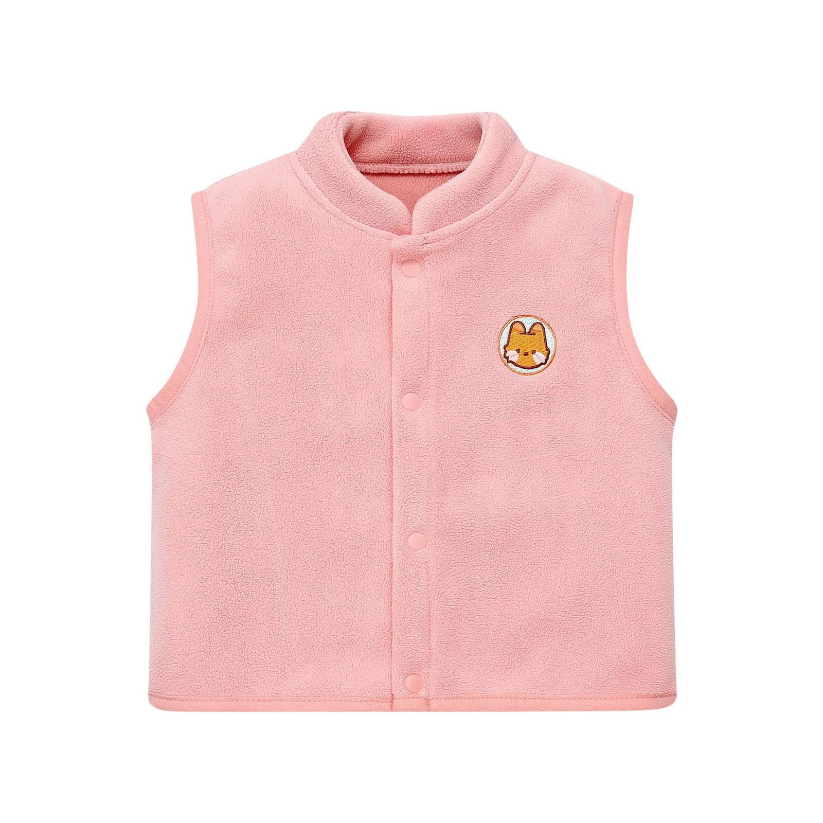 CYRBOKO Girls Fleece Vests, Thermal Button Sleeveless Crewneck Winter ...