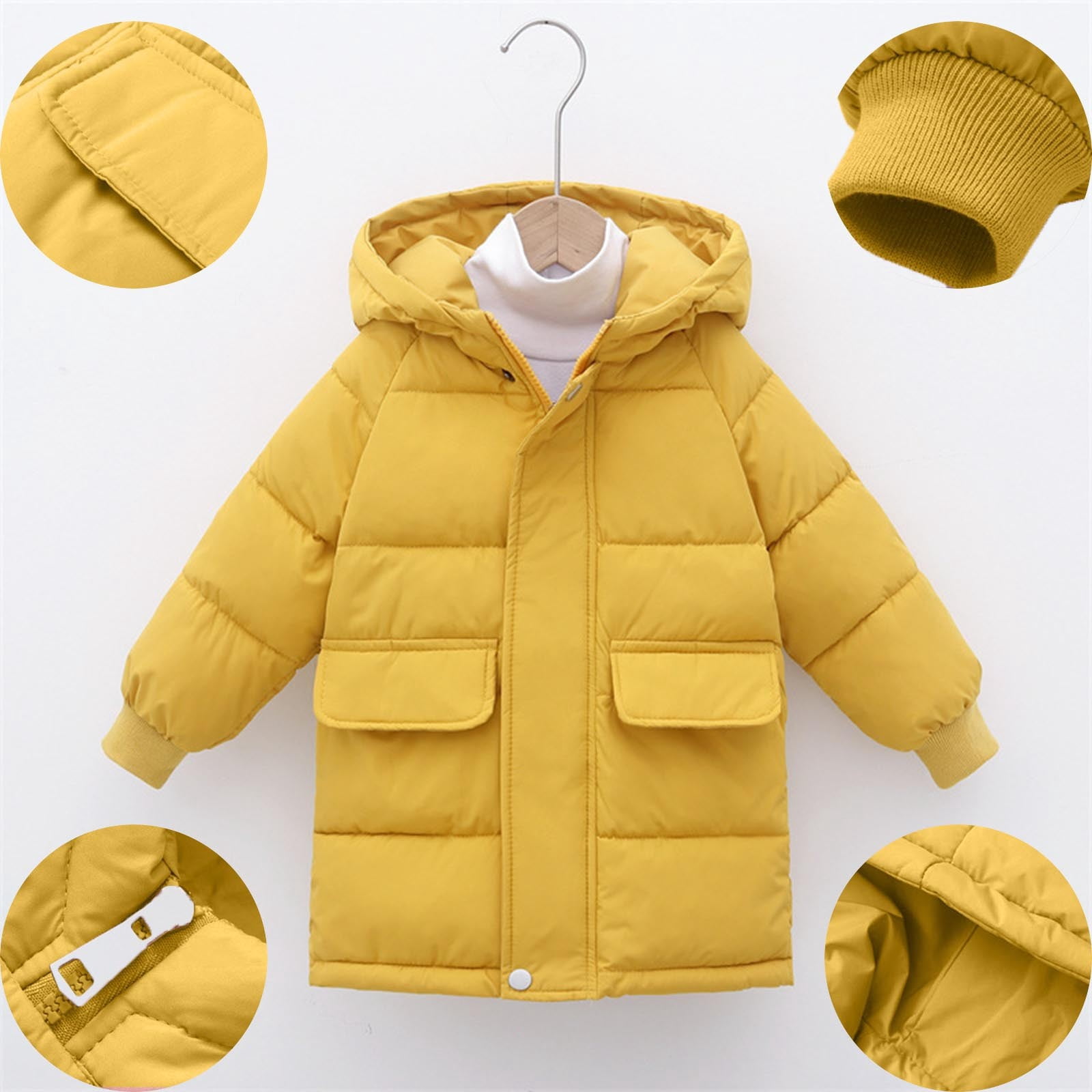 CYRBOKO Girls Long Winter Coats, Thermal Long Sleeve Full Zip Thickened ...