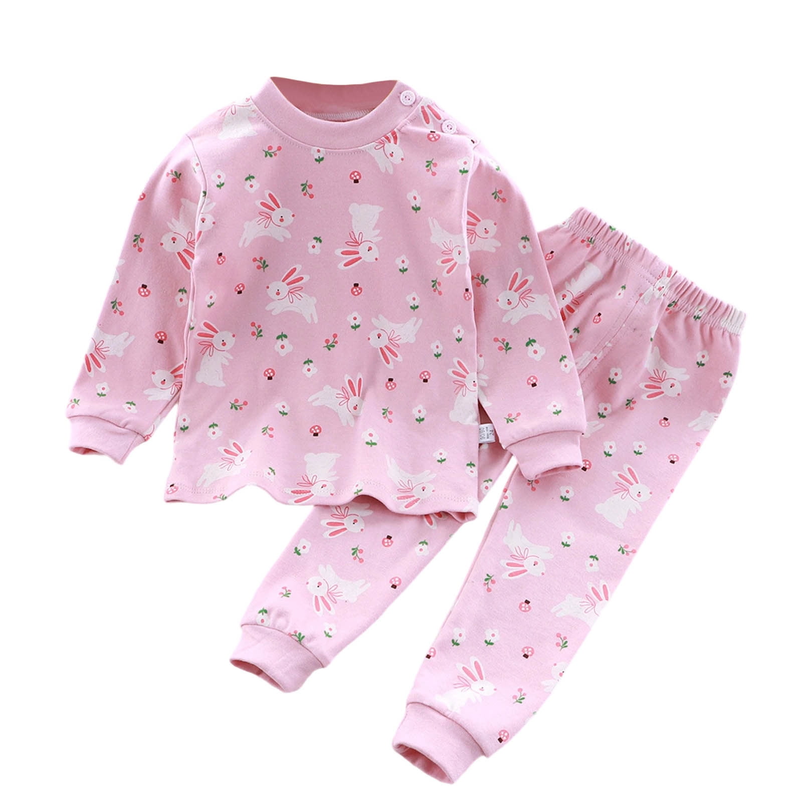 CYRBOKO Girls Pajama Sets, Cotton Thermal Long Sleeve Soft Elastic ...