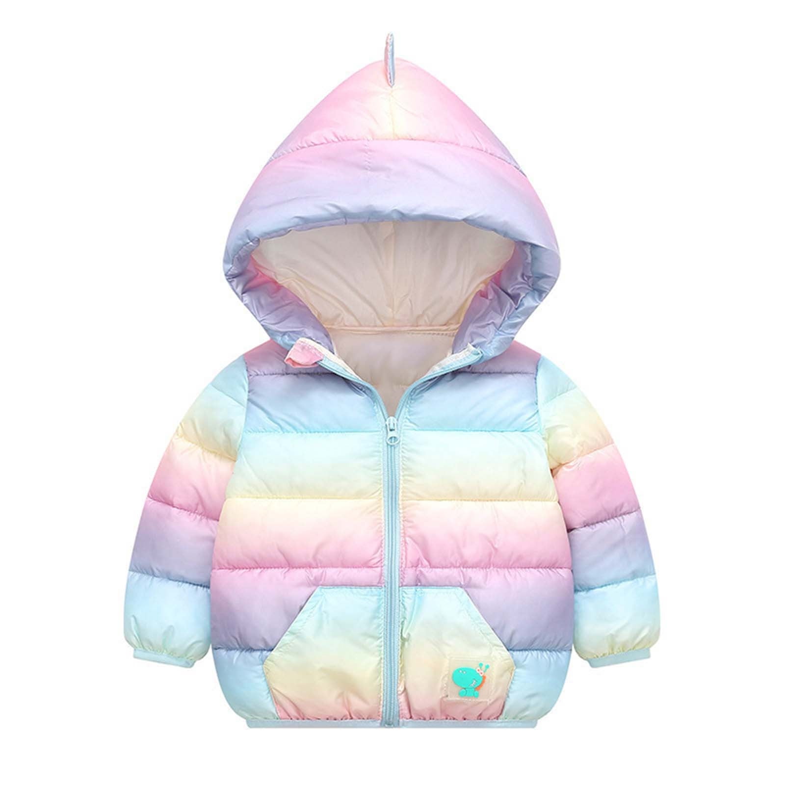 CYRBOKO Girls Puffer Jackets, Winter Long Sleeve Thermal Full Zip Kids ...