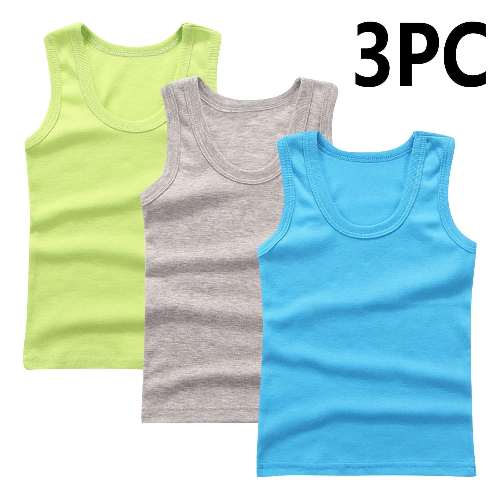 CYRBOKO Girls Tank Tops, Crewneck 3-Pack Cotton Soft Sleeveless Tops ...