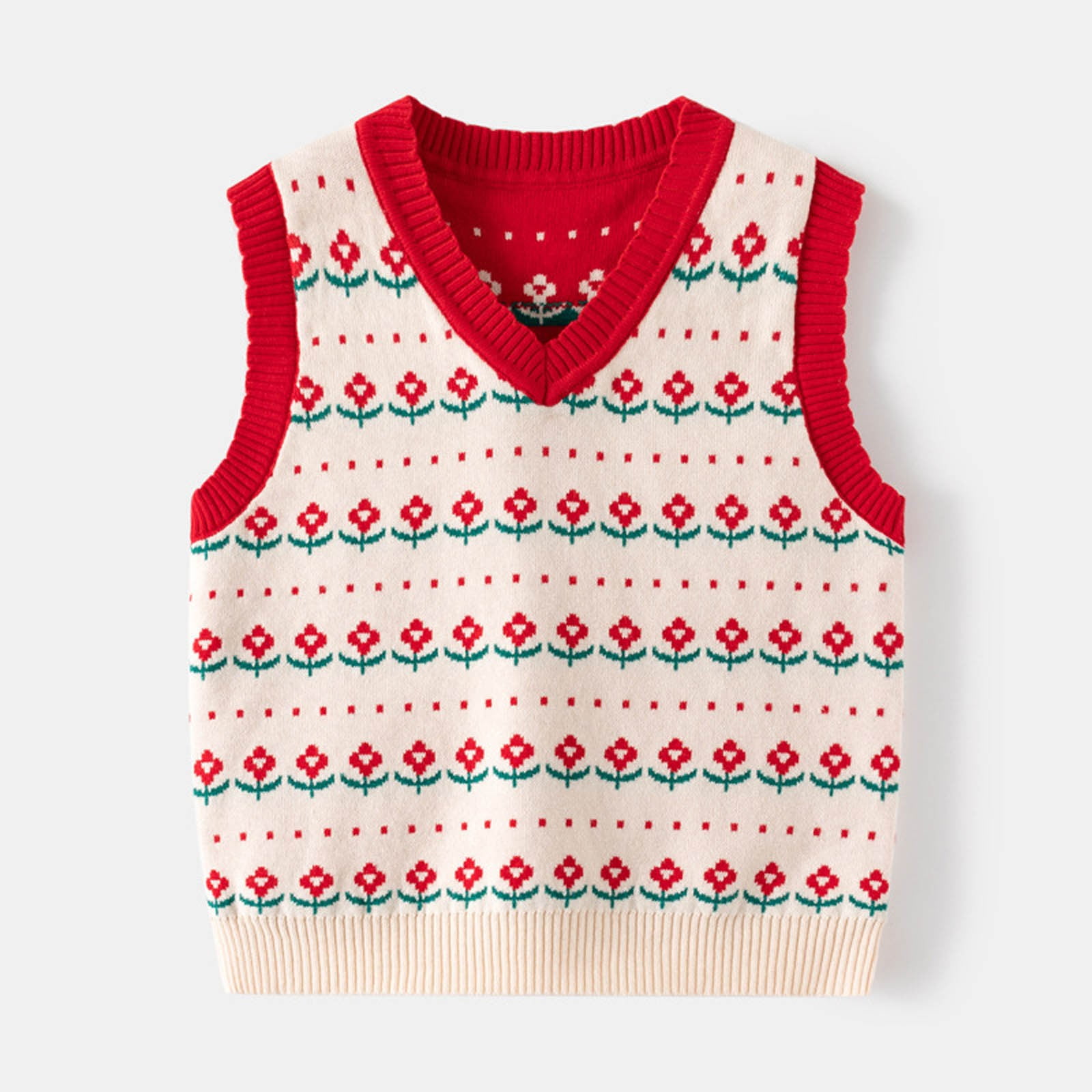 CYRBOKO Sweater Vests for Girls, Sleeveless V-neck Casual Cotton School ...