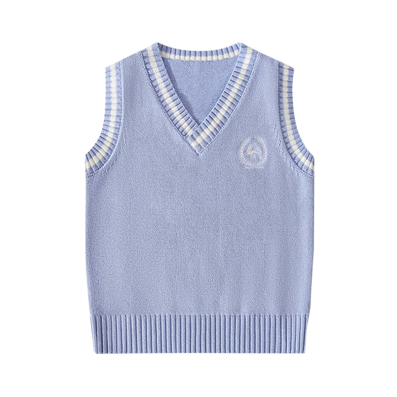 CYRBOKO Sweater Vests for Girls, Stretchy Sleeveless Knited V-neck ...