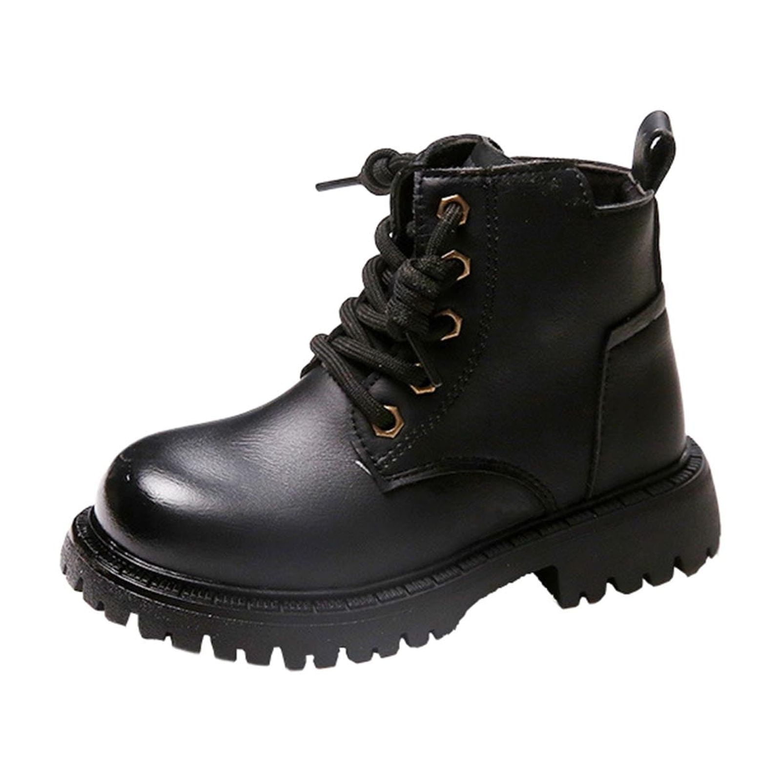 CYRBOKO Boys Riding Boots, Non-Slip Side-zip Fall Lace Up Ankle Boots ...
