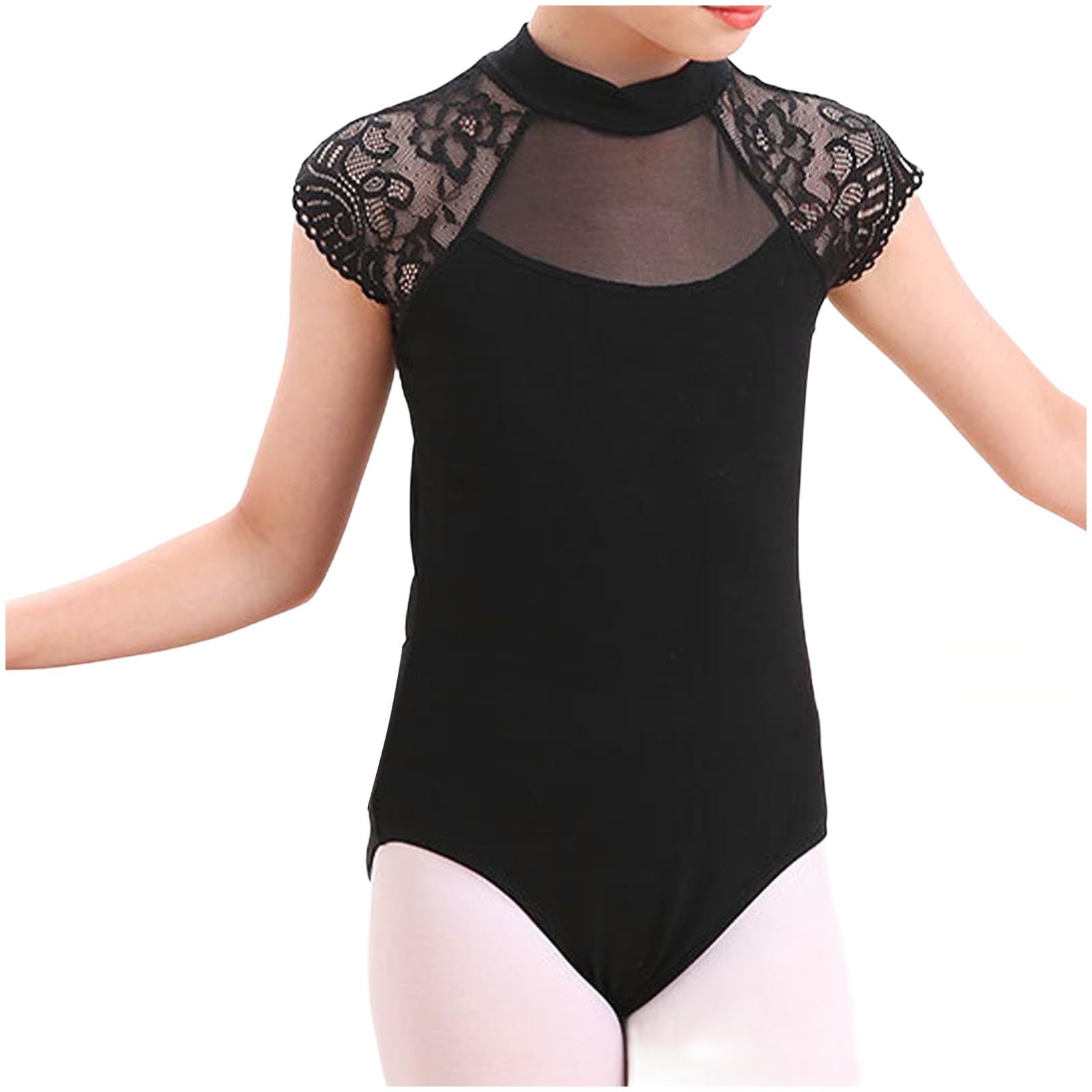 CYRBOKO Girl's Dancewear Leotards 2025, Stretchy Performance Training Short Sleeve Ballerina ...