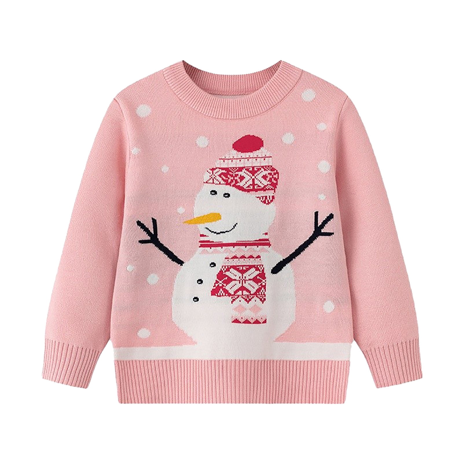 CYRBOKO Toddler Girls Christmas Sweaters, Crew Neck Knitted Party Long ...