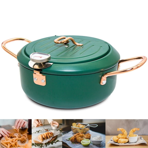 Mini Fryer Pot, Stainless Steel Oil-Saving Small Fryer with Strainer ...