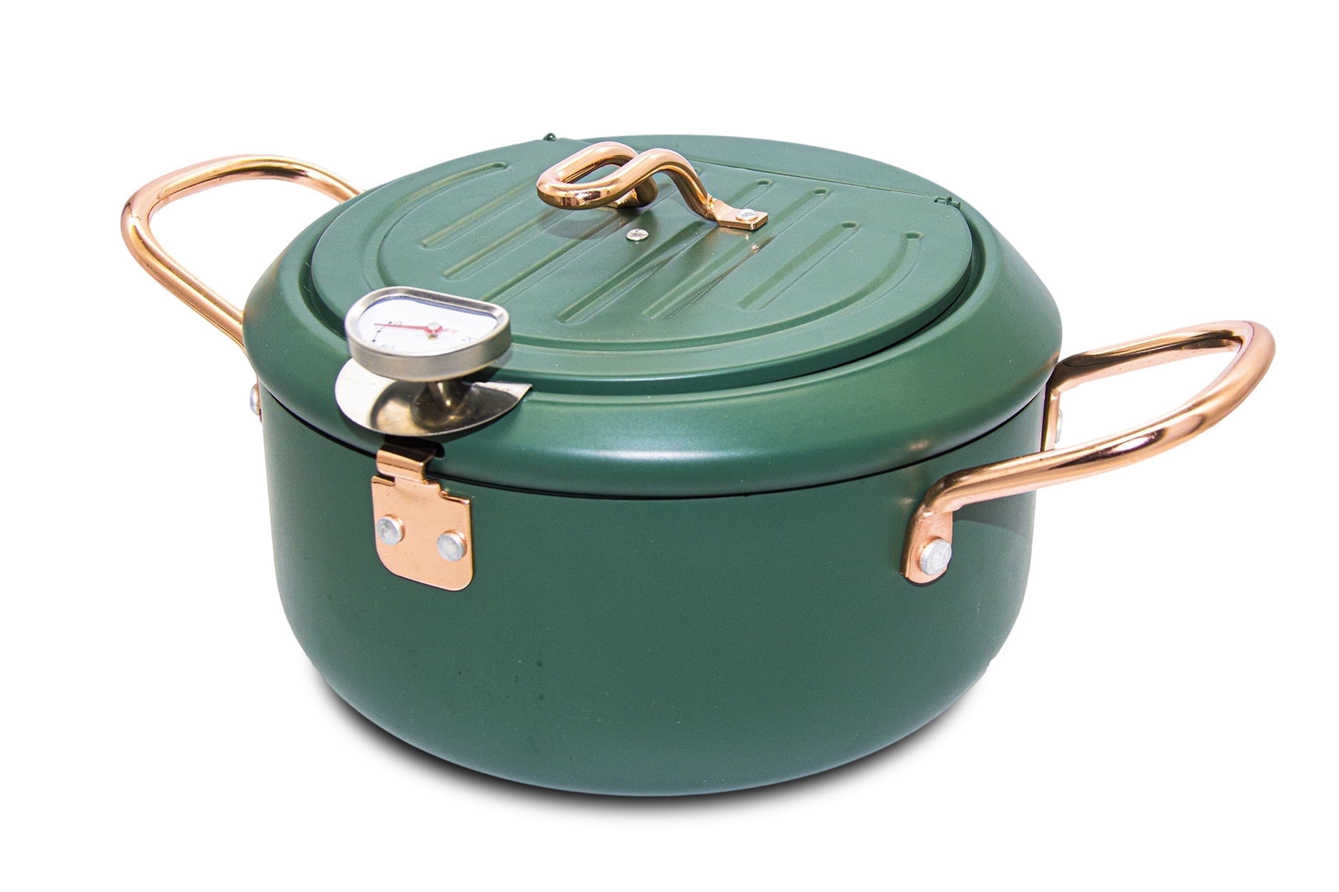 CYRDER Japanese Tempura Deep Fryer Pot with Fahrenheit Thermometer 2.3L ...