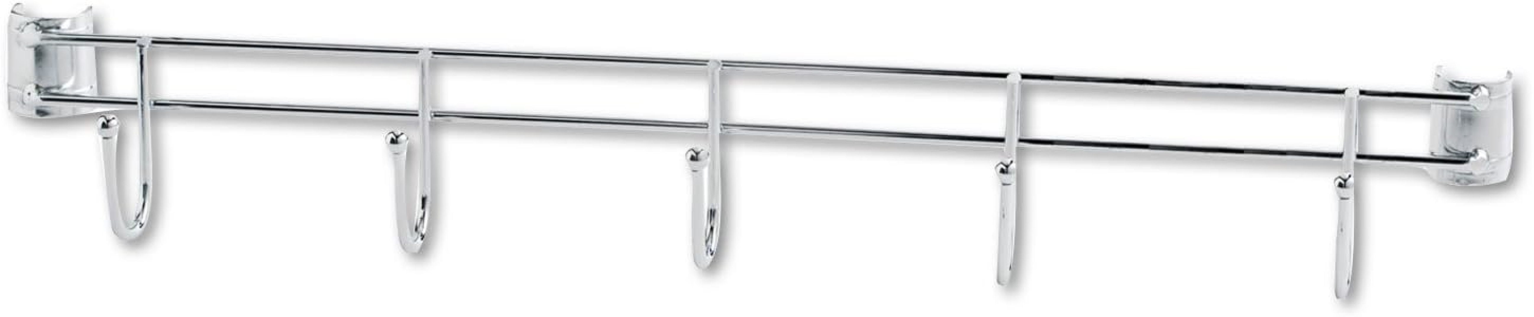 CYRP ALE Hook Bars For Wire Shelving, Five Hooks, 24" Deep, Silver ...