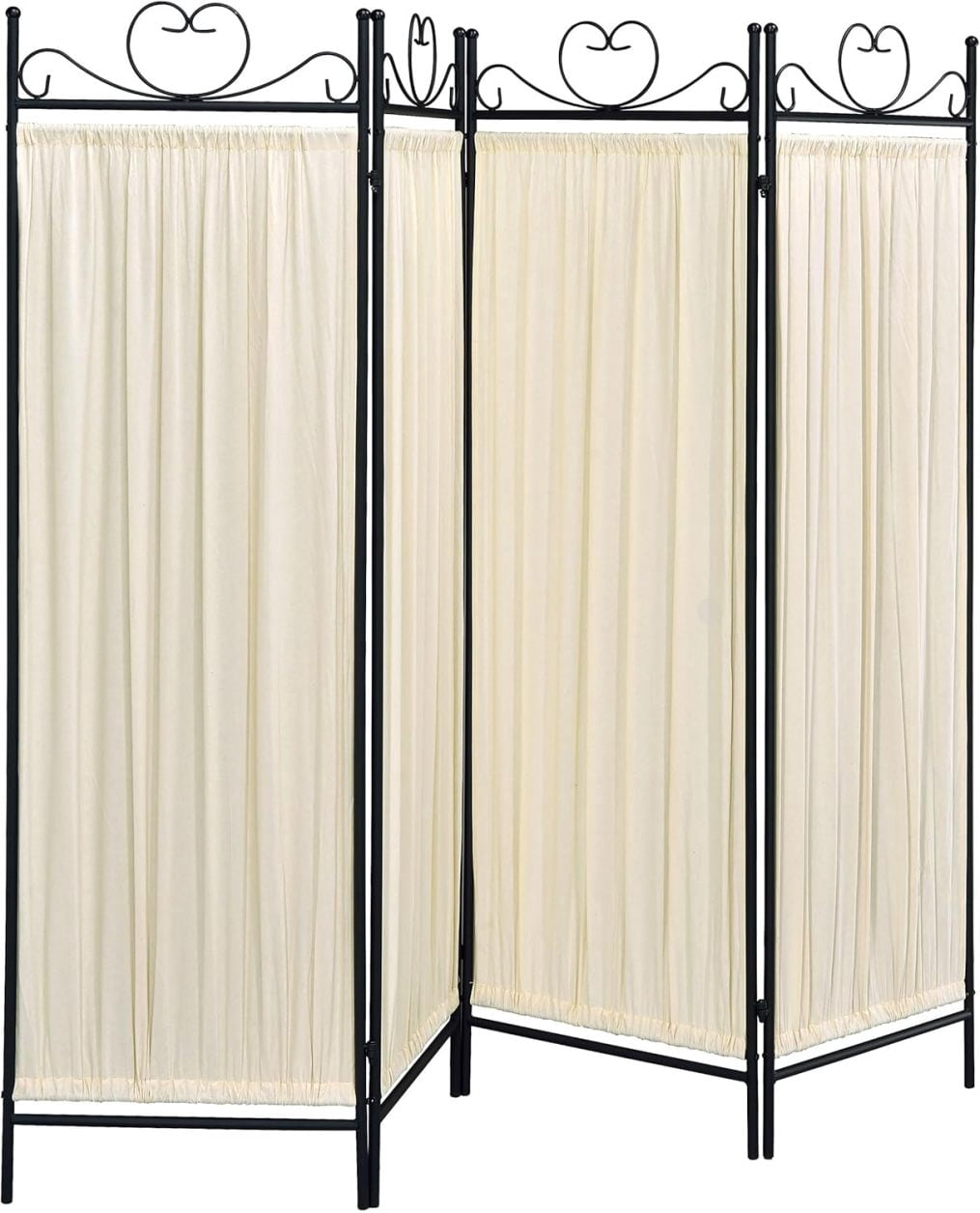 CYRP - Dove - Metal - 4-Panel Room Divider Folding Shoji Screen with ...