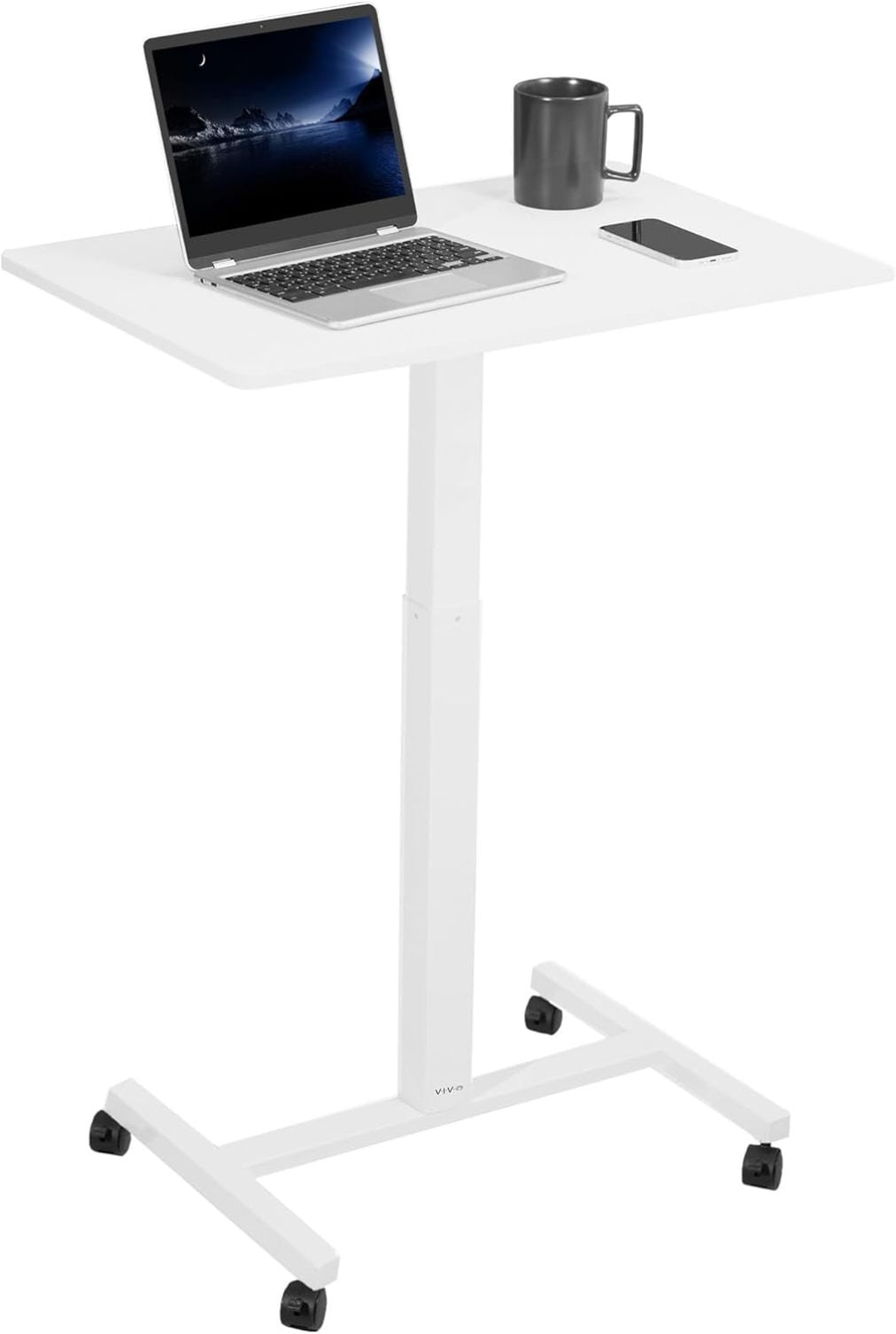 CYRP Mobile 28 inch Standing Laptop Cart, Height Adjustable Small ...
