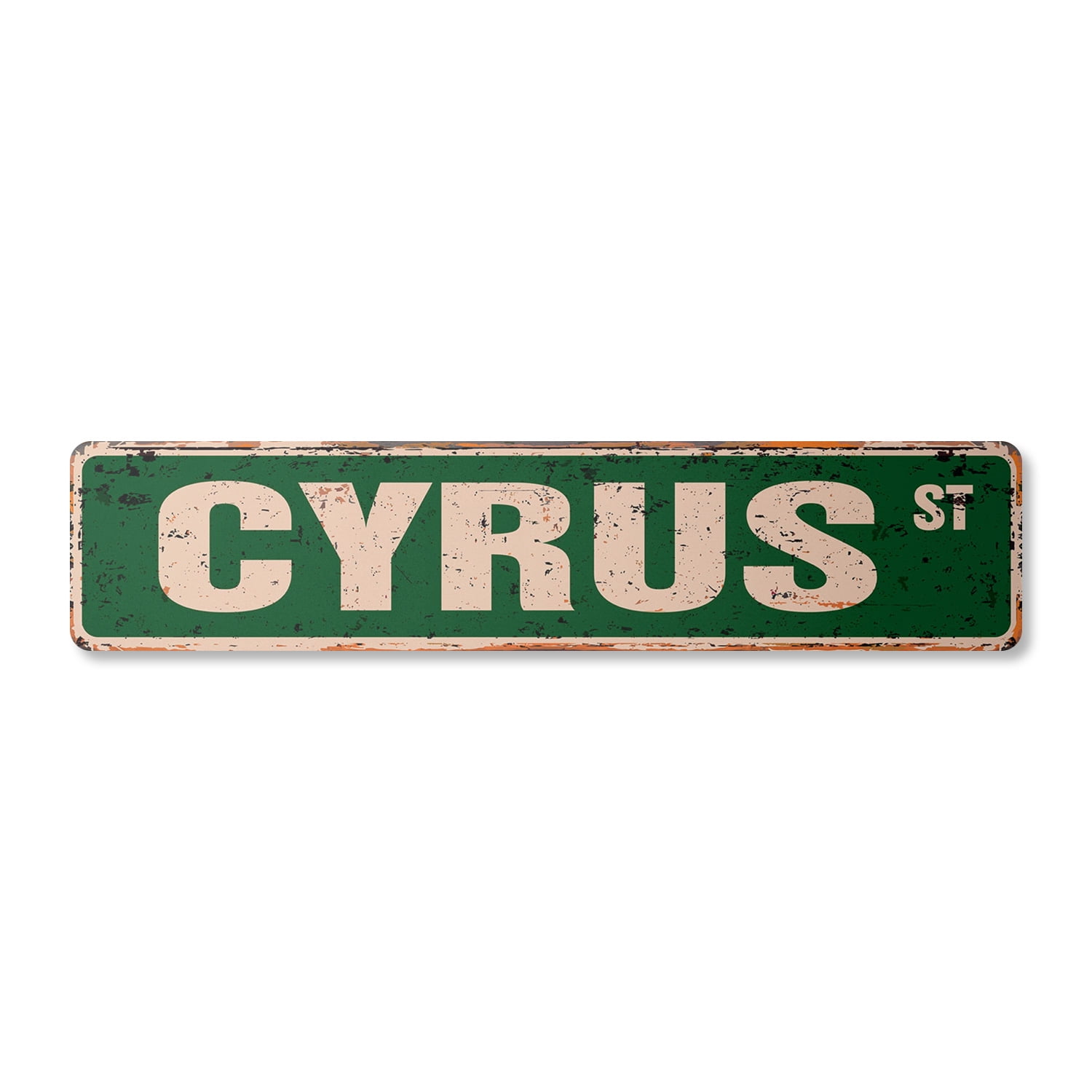 CYRUS Vintage Aluminum Street Sign Childrens Name Room Metal Sign ...