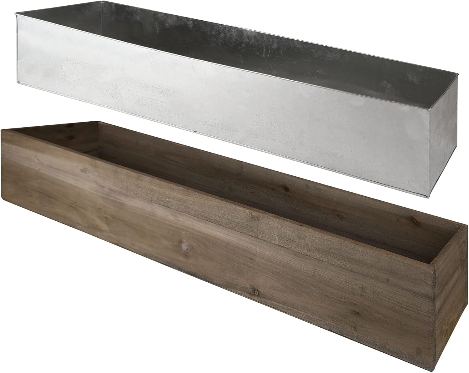 CYS EXCEL Rectangular Planter Box with Removable Zinc Metal Liner (H:8 ...