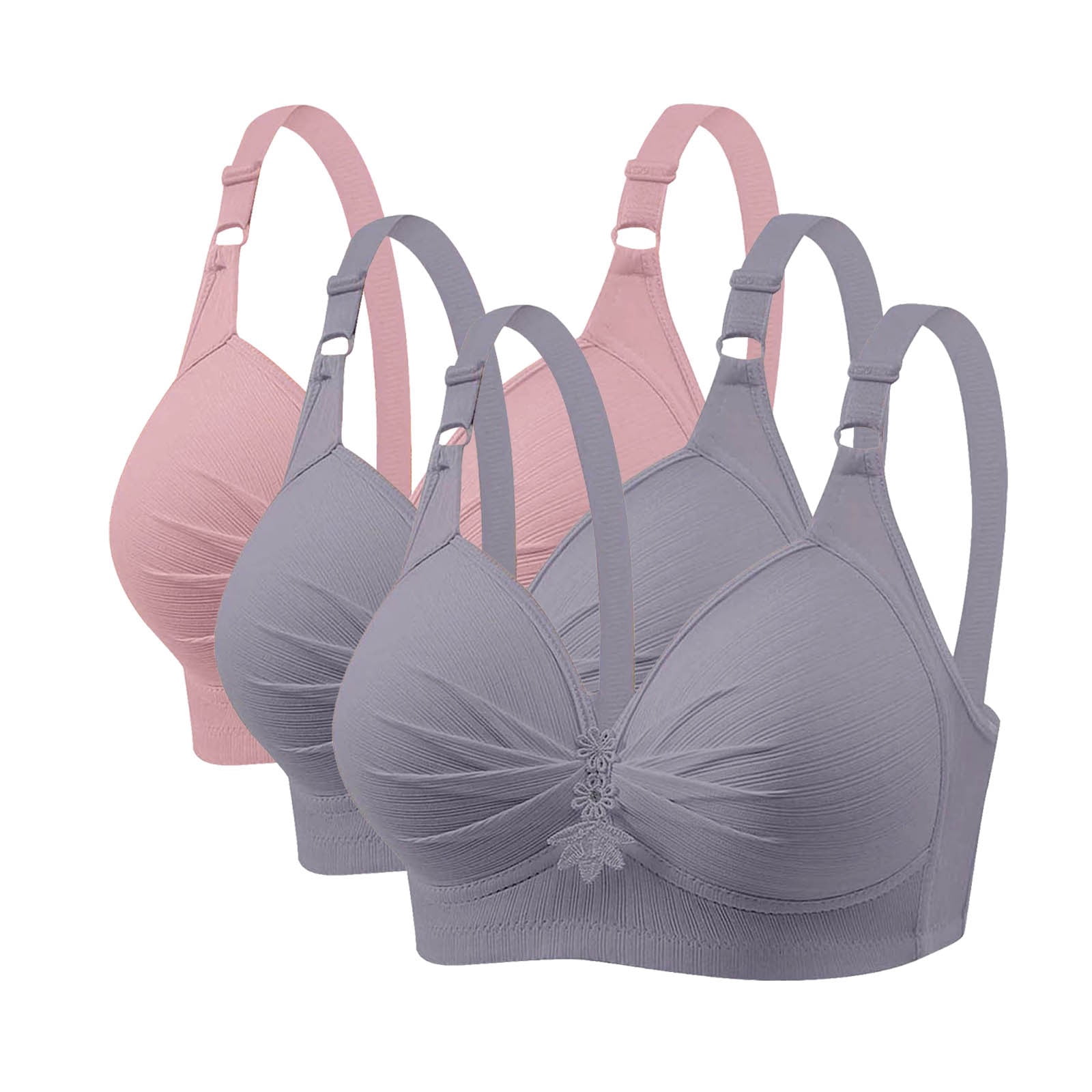 CYSFASHION 3Pc Push Up Bra for Women Strtch No Underwire Comfortable ...