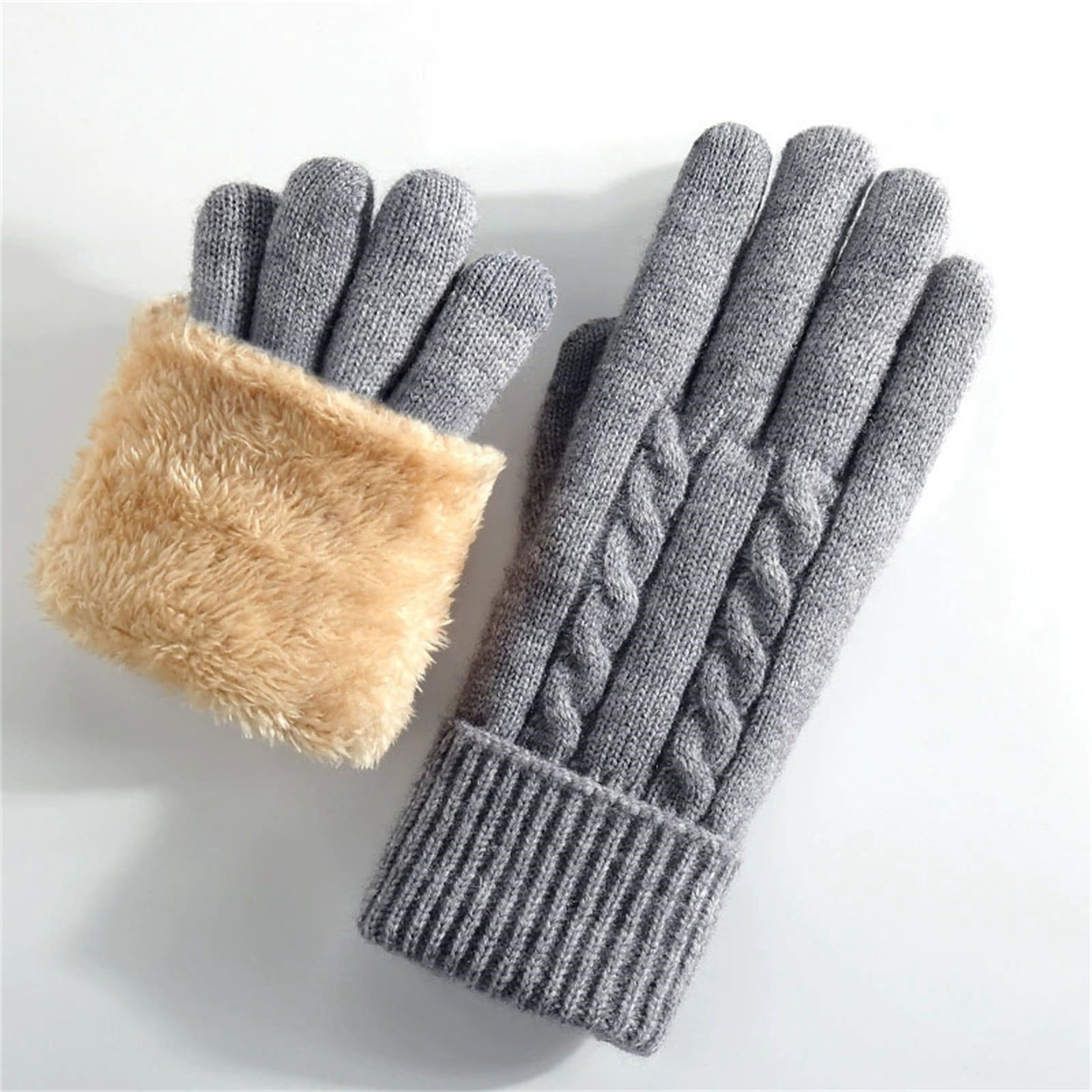 CYSFASHION Mittens for Women Wool Lined Fingers Fitness Breathable Snow ...