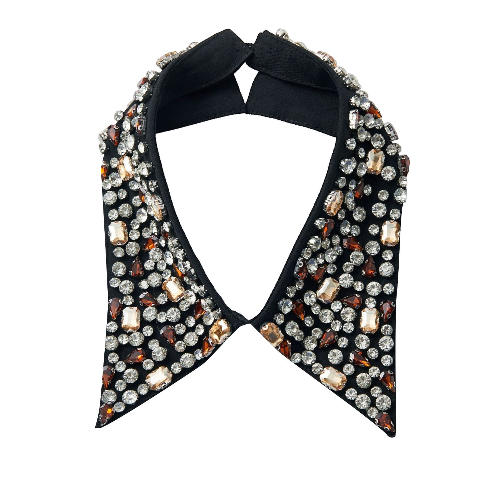 CYSFASHION Sequin Dickey Collar Blouse for Women Half Shirts Family ...