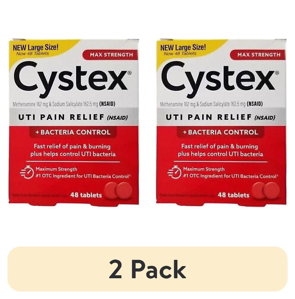 (2 pack) CYSTEX PLUS UTI Tablets Urinary Pain Relief Plus helps w ...