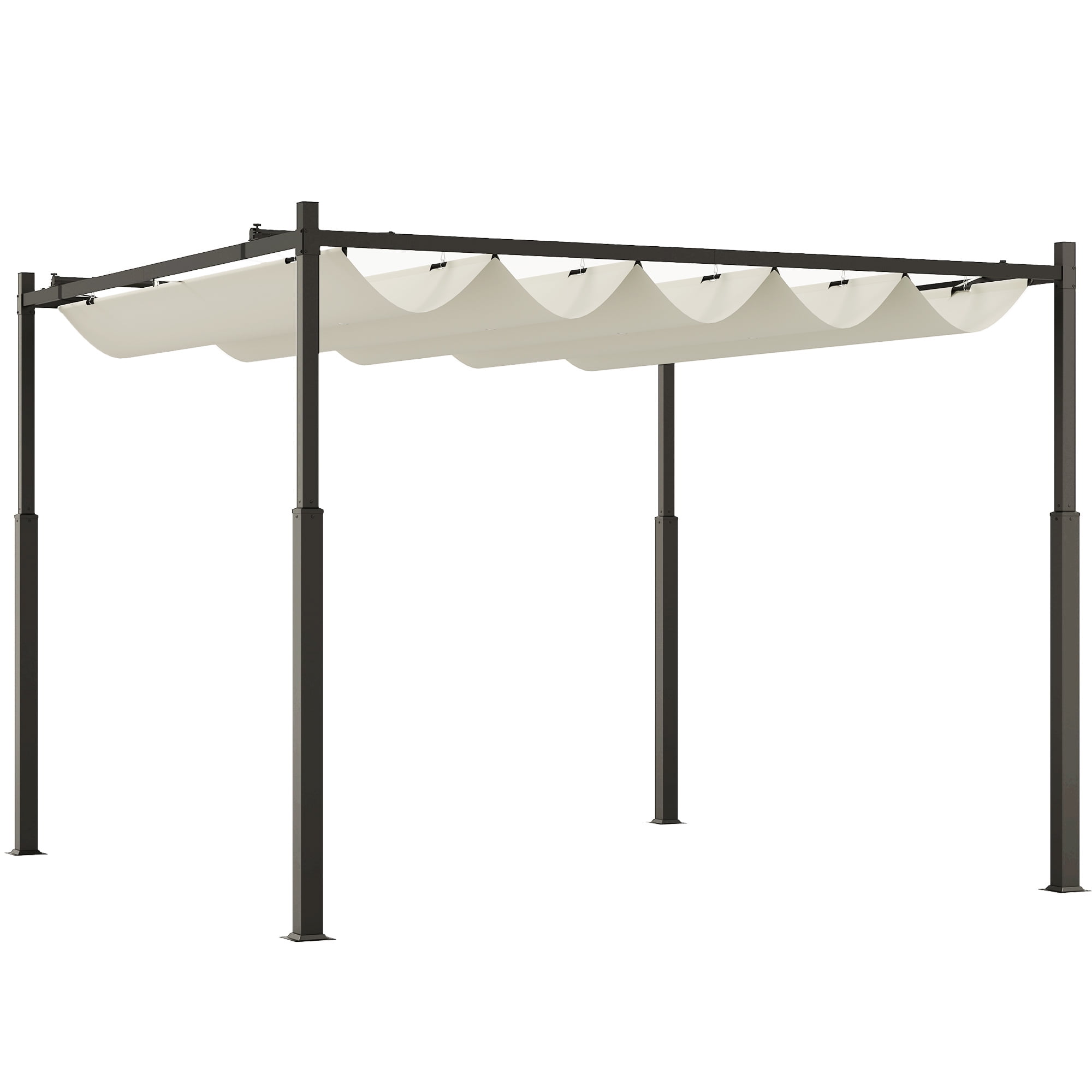 CYTROP 10' x 10' Retractable Pergola Canopy with Magnetic Fixture ...