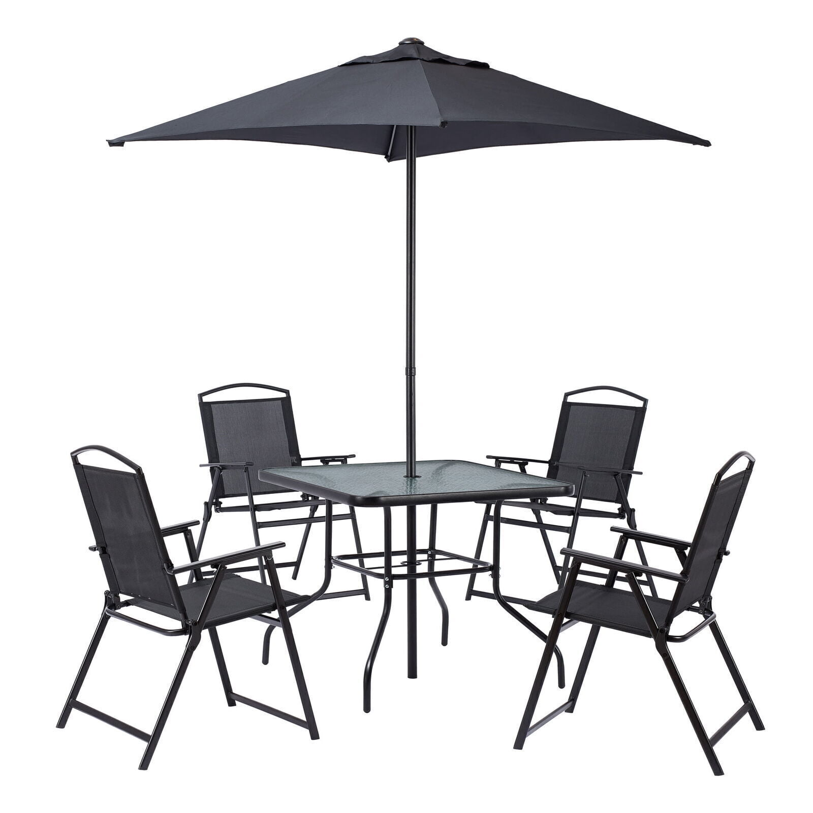 CYTROP 6 Pces Outdoor Courtyard Table Chair Furniture Combination Sun ...